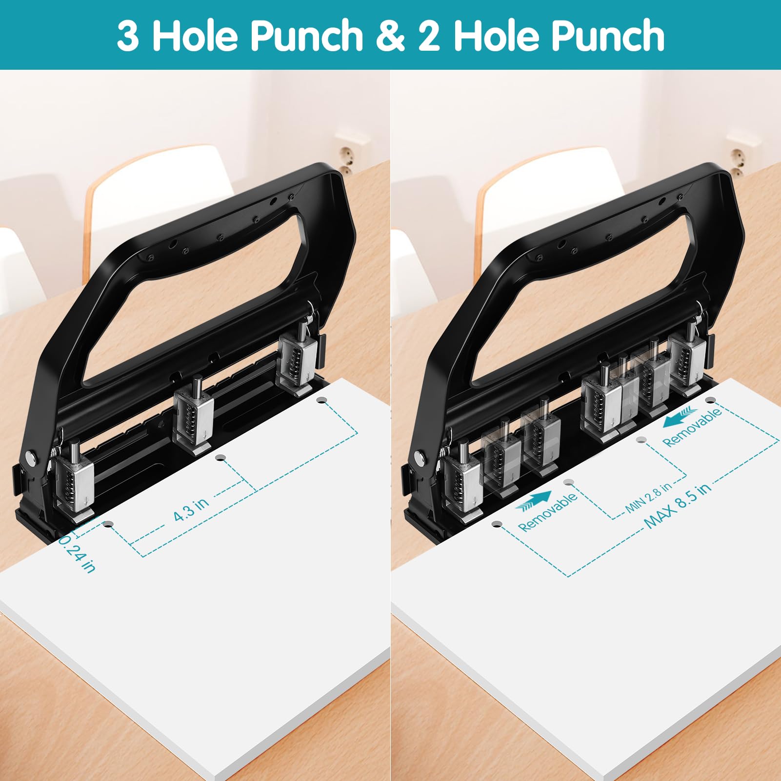 Snapklik.com : Heavy Duty 3 Hole Punch, 50-Sheet, 50% Reduced Effort ...
