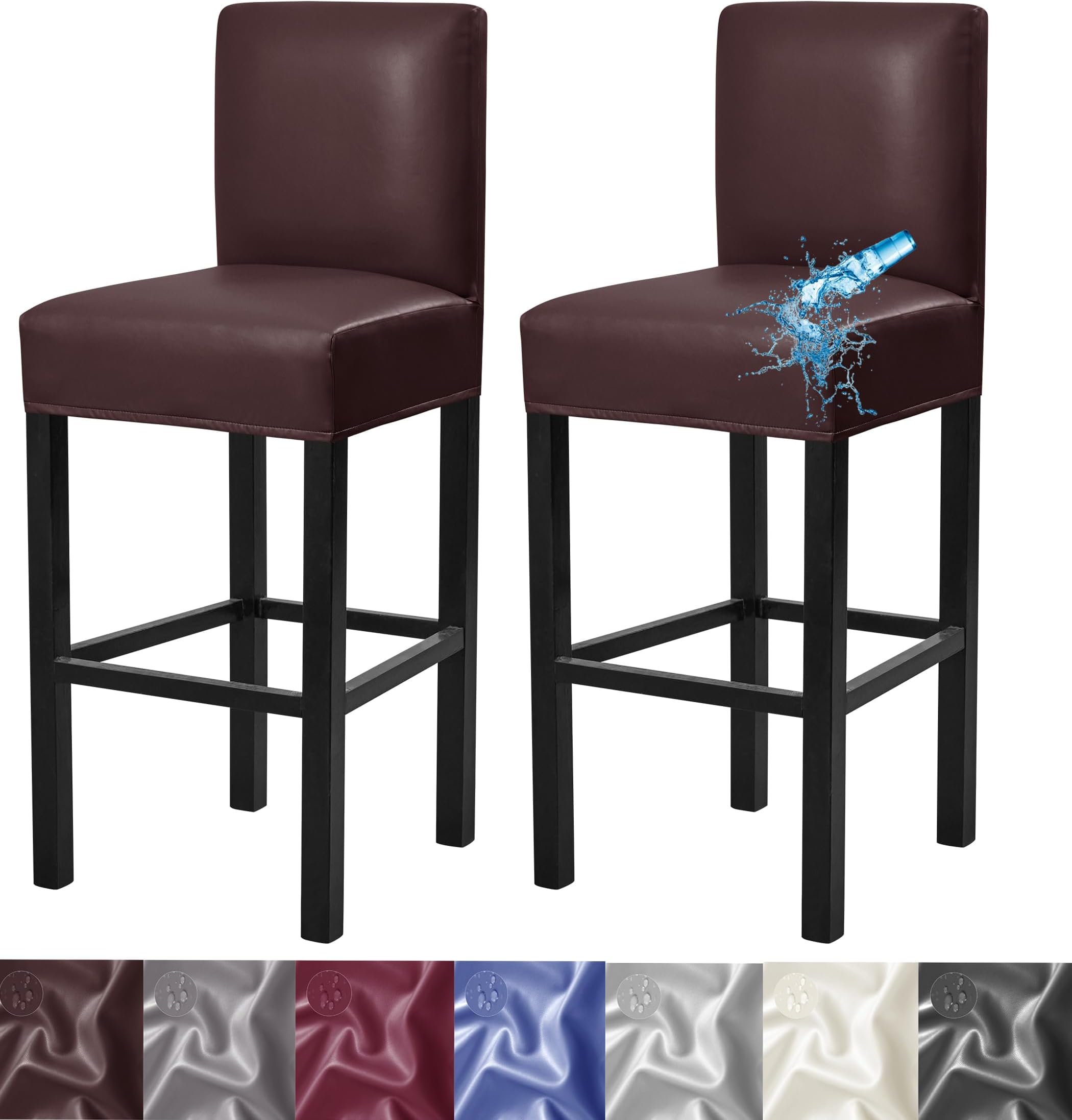 Amazon.com: HFCNMY Bar Stool Covers,2 Pack Stretch Waterproof PU Bar ...