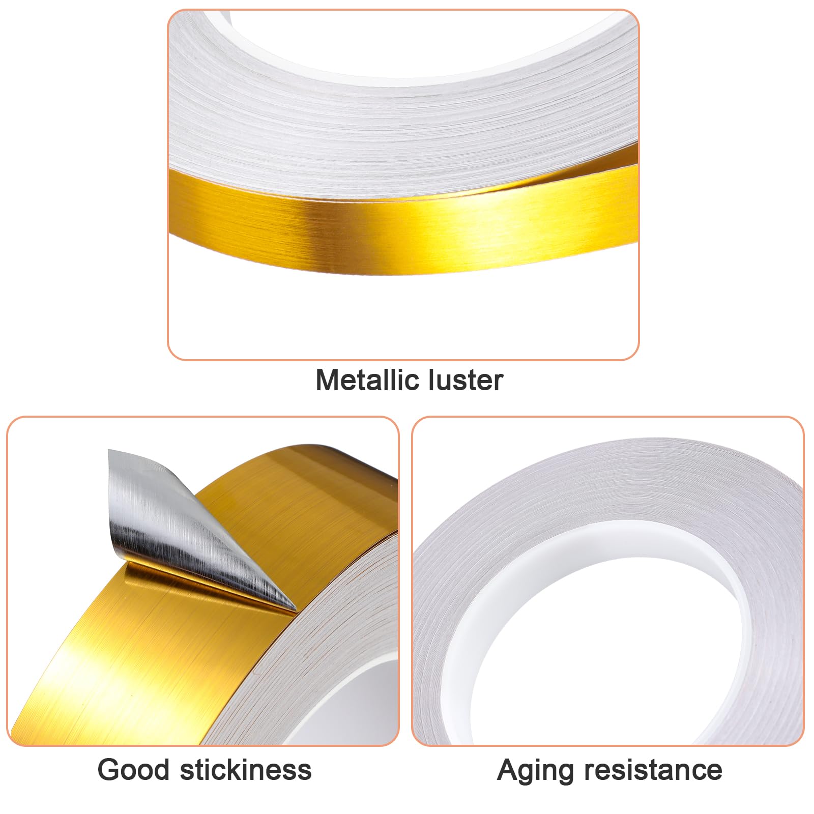Snapklik.com : Zonon 3 Rolls Tape, Self Adhesive Metalized Polyester ...