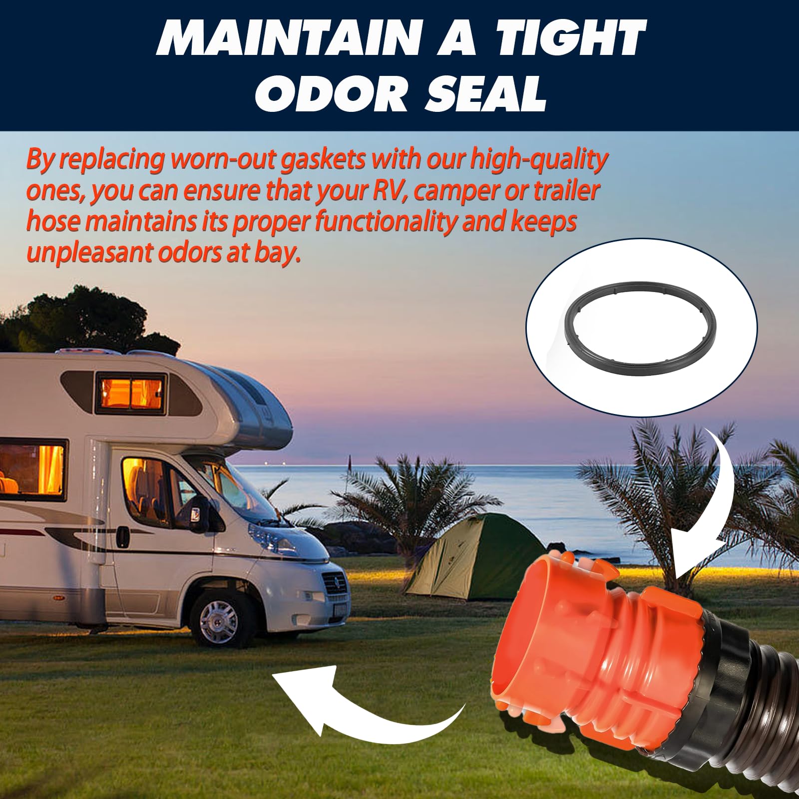 Snapklik.com : TonGass (8 Pack, Black) 39834 Sewer Hose Replacement ...