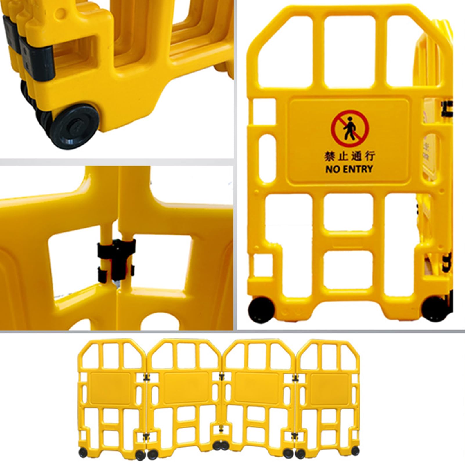 Buy 3 Panels Safety Barricade Heavy Duty PVC Frae 5.8FT Foldable