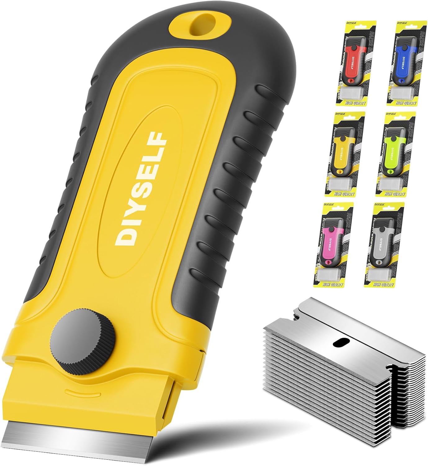 DIYSELF Razor Blade Scraper | 1 Pack Razor Scraper with 15 Razor Blades ...