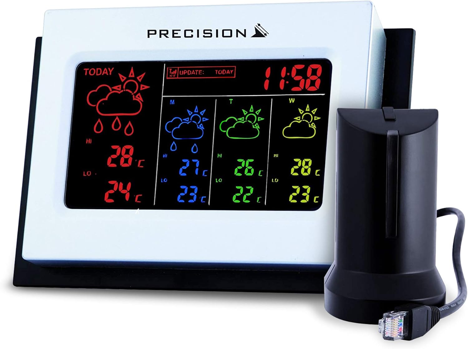 Precision 4 Day Forecast Weather Station Clock AP038 : Amazon.co.uk: Garden