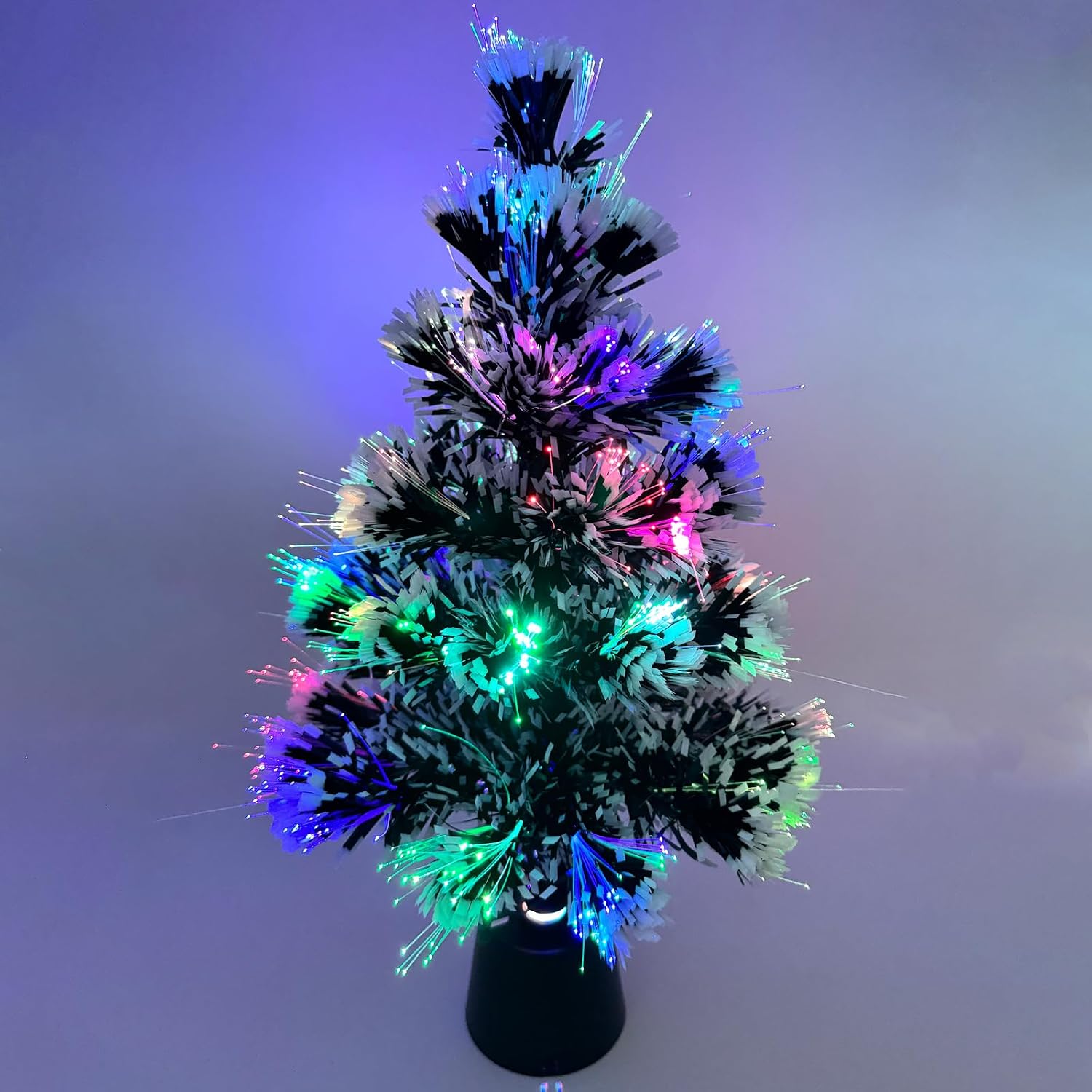 17.7in Tabletop Christmas Tree with Lights Fiber Optic Color Changing ...
