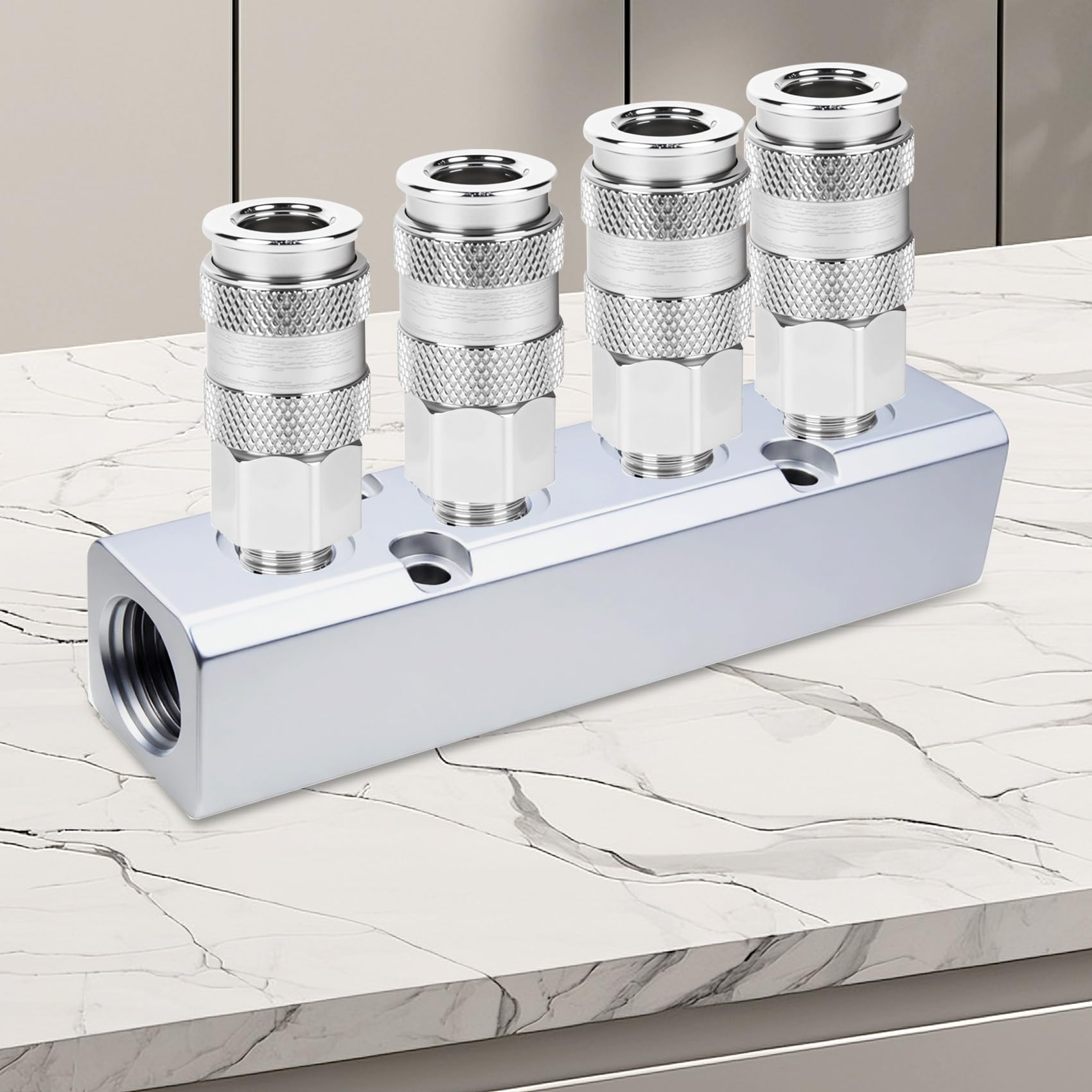 Snapklik.com : 4 Way Pneumatic Manifold Air Distribution Block,4 Way 6 ...