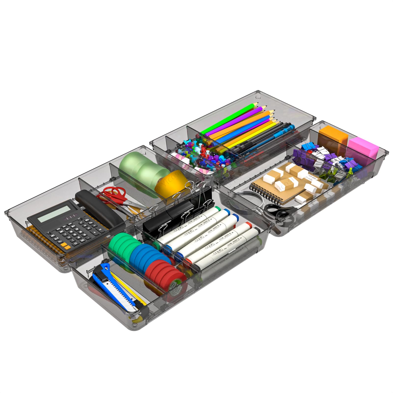Amazon.com: Plastic In Drawer Organizer Set With 12 Adjustable Size ...
