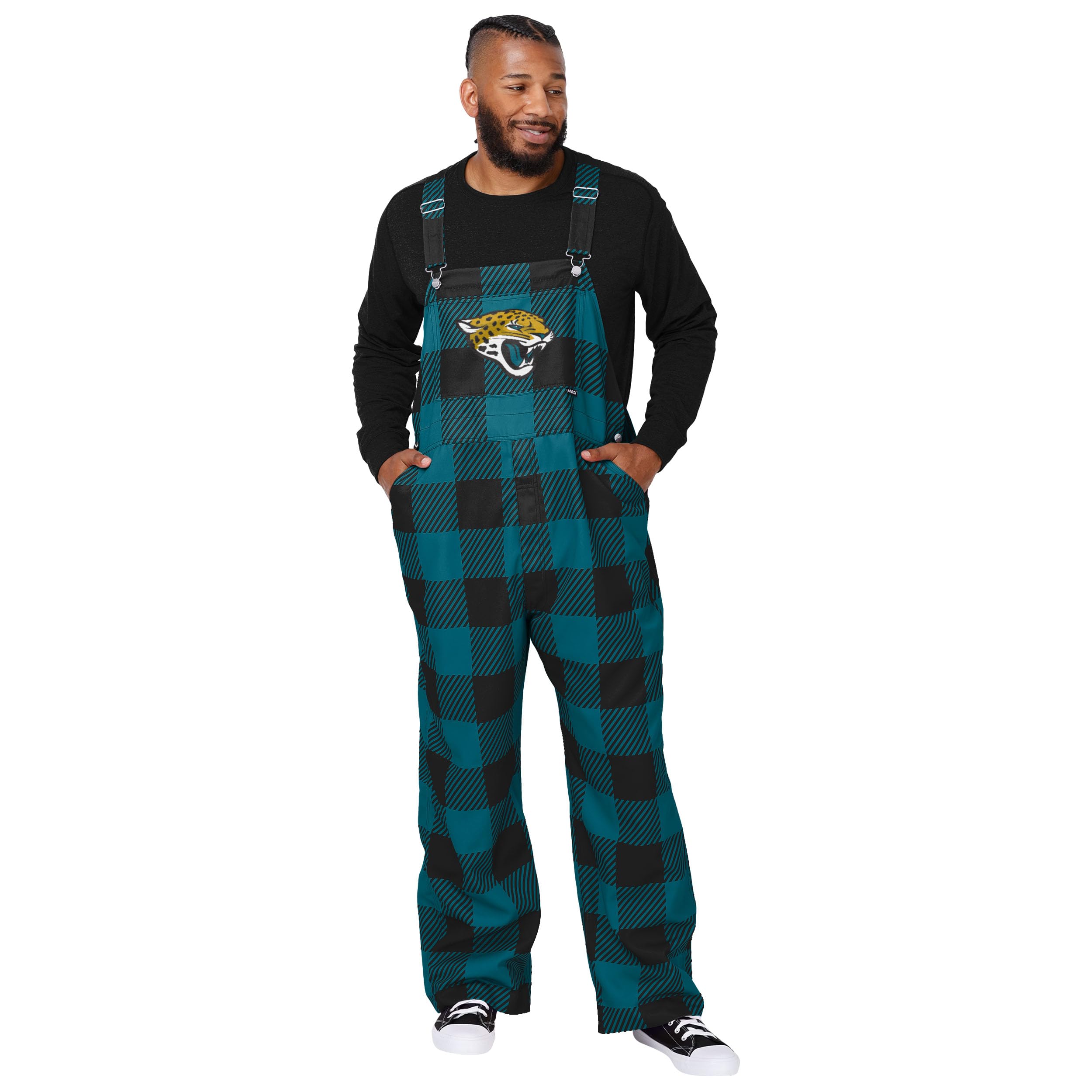 Snapklik.com : FOCO Jacksonville Jaguars NFL Mens Plaid Bib Overalls
