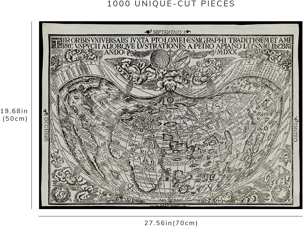 Buy 1000 Piece Jigsaw Puzzle for Adults -1520 Map World Tipus orbis ...