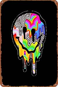 Amazon.com : Trippy Drippy Smiley Face Poster Retro Metal Sign Vintage ...