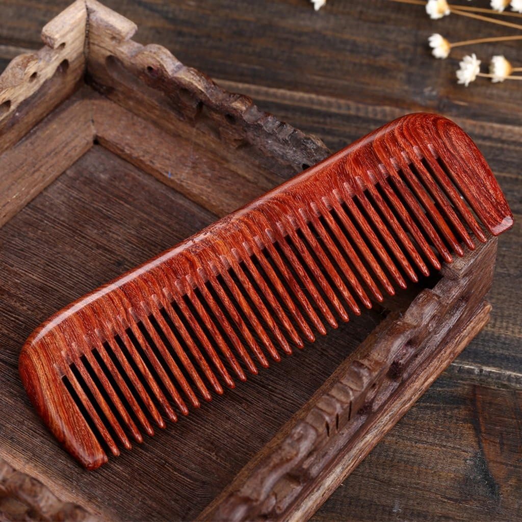Leaflet Red Sandalwood Comb Natural Real Antistatic All Wood Massage ...