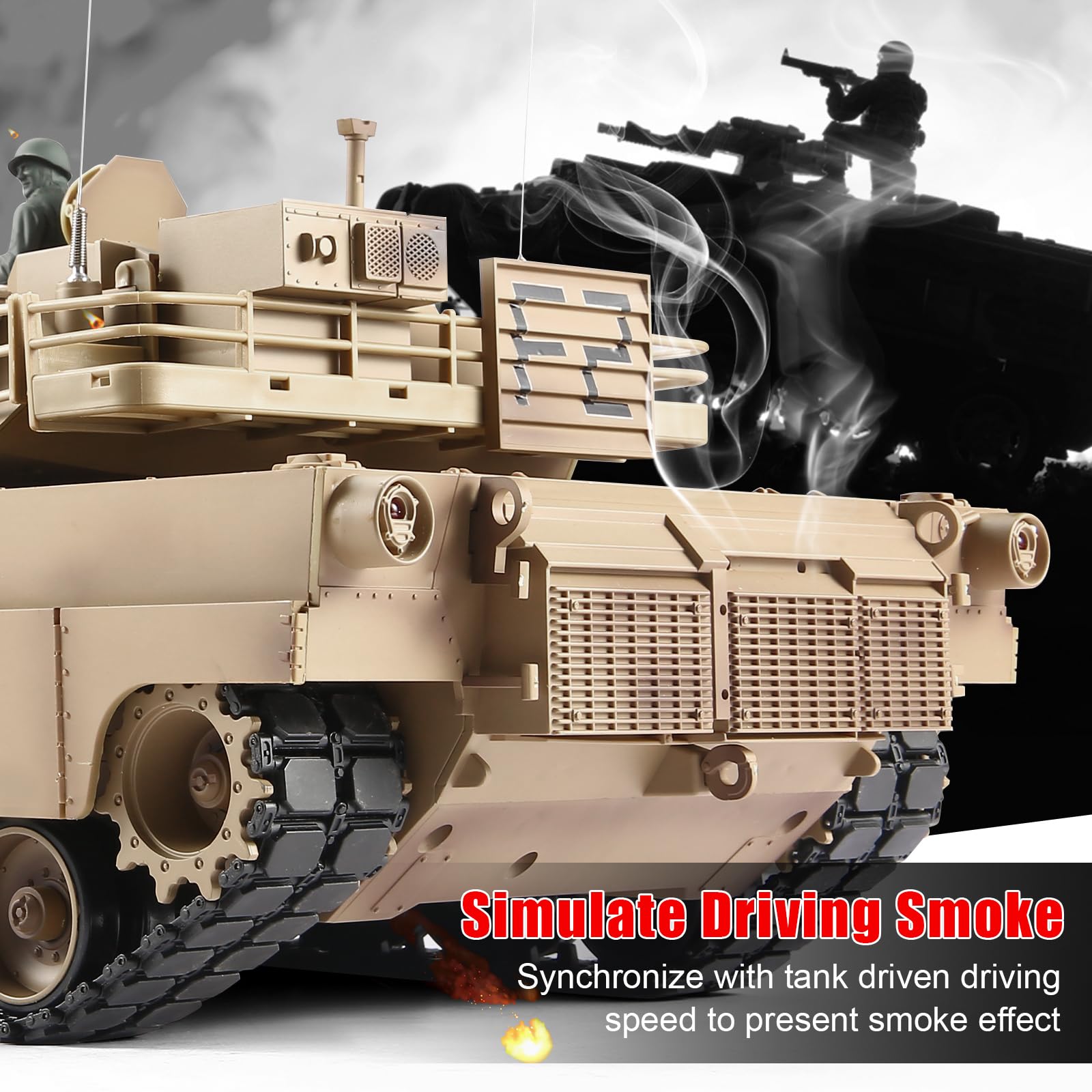 Snapklik.com : HengLong US M1A2 Abrams Army Tank Model 1/16 Scale 24Ghz ...