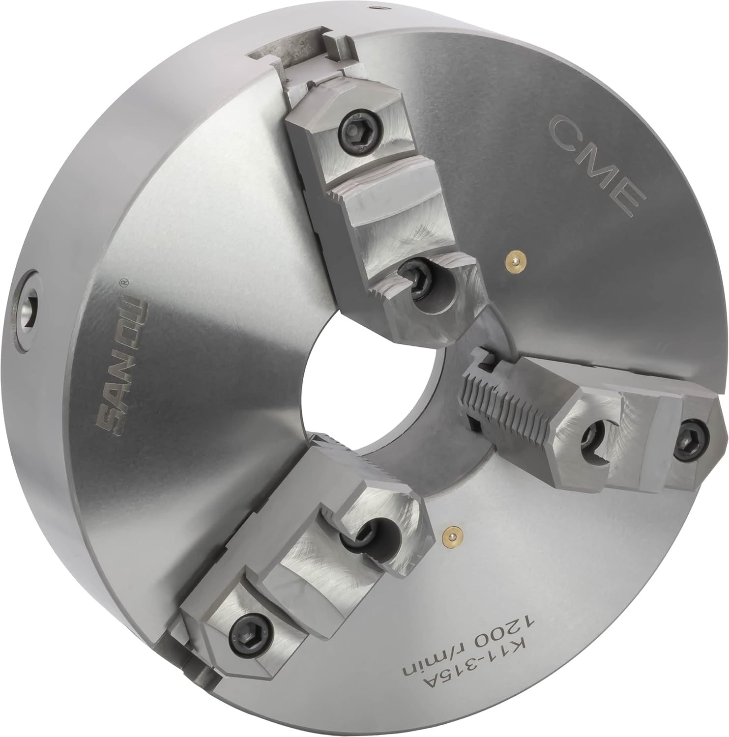 CME 12" 3-Jaw Self-Centering (Scroll) Lathe Chuck, Plain (Flat) Back, Two-Piece Reversible Jaws ...