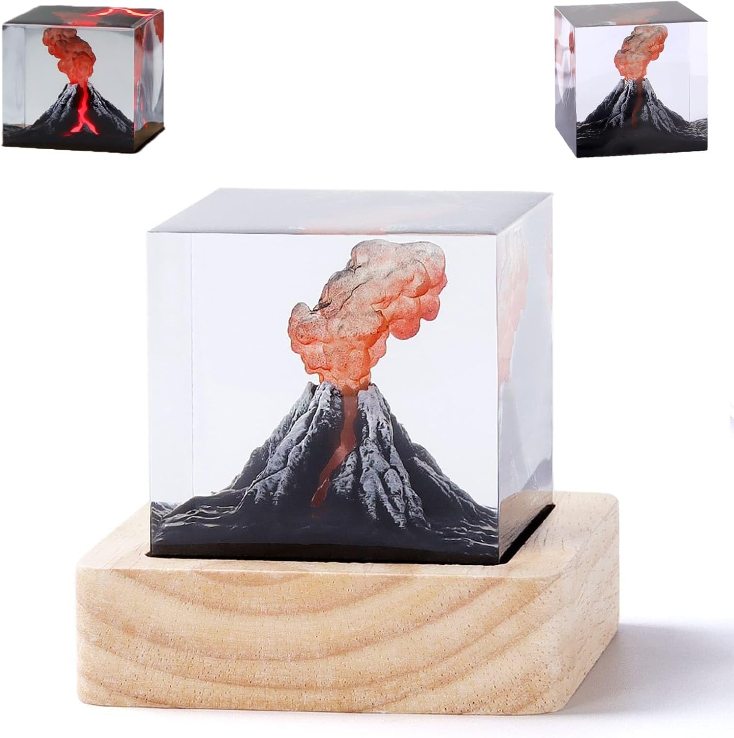 Volcano Lamp, Realistic Volcanic Eruption Night Light, Resin Volcanic ...