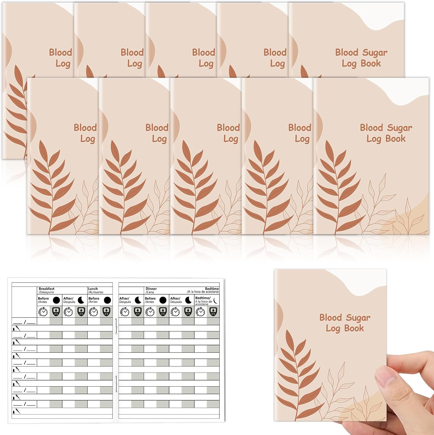 Amazon.com : 5 PCS Blood Sugar Log Book Pocket Size 3*4inch Daily ...