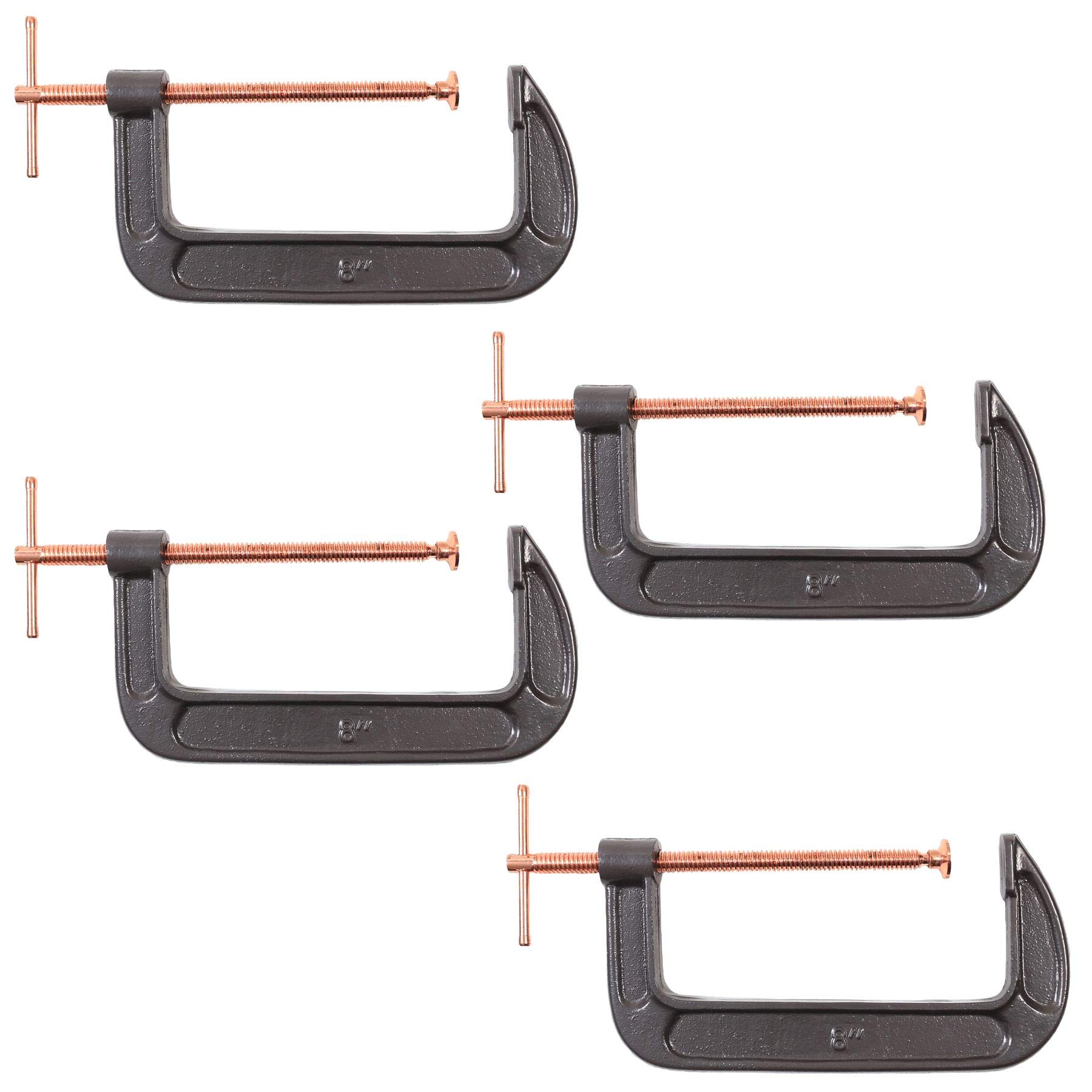 4X Extra Large 8" Copper Threaded G Clamps - 200mm Metal/Woodwork C ...
