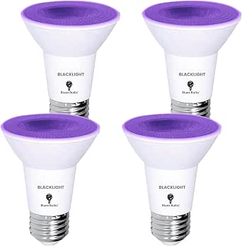 4 Pack PAR20 LED Black Light Bulb, 10W (100Watt Equivalent) E26 ...