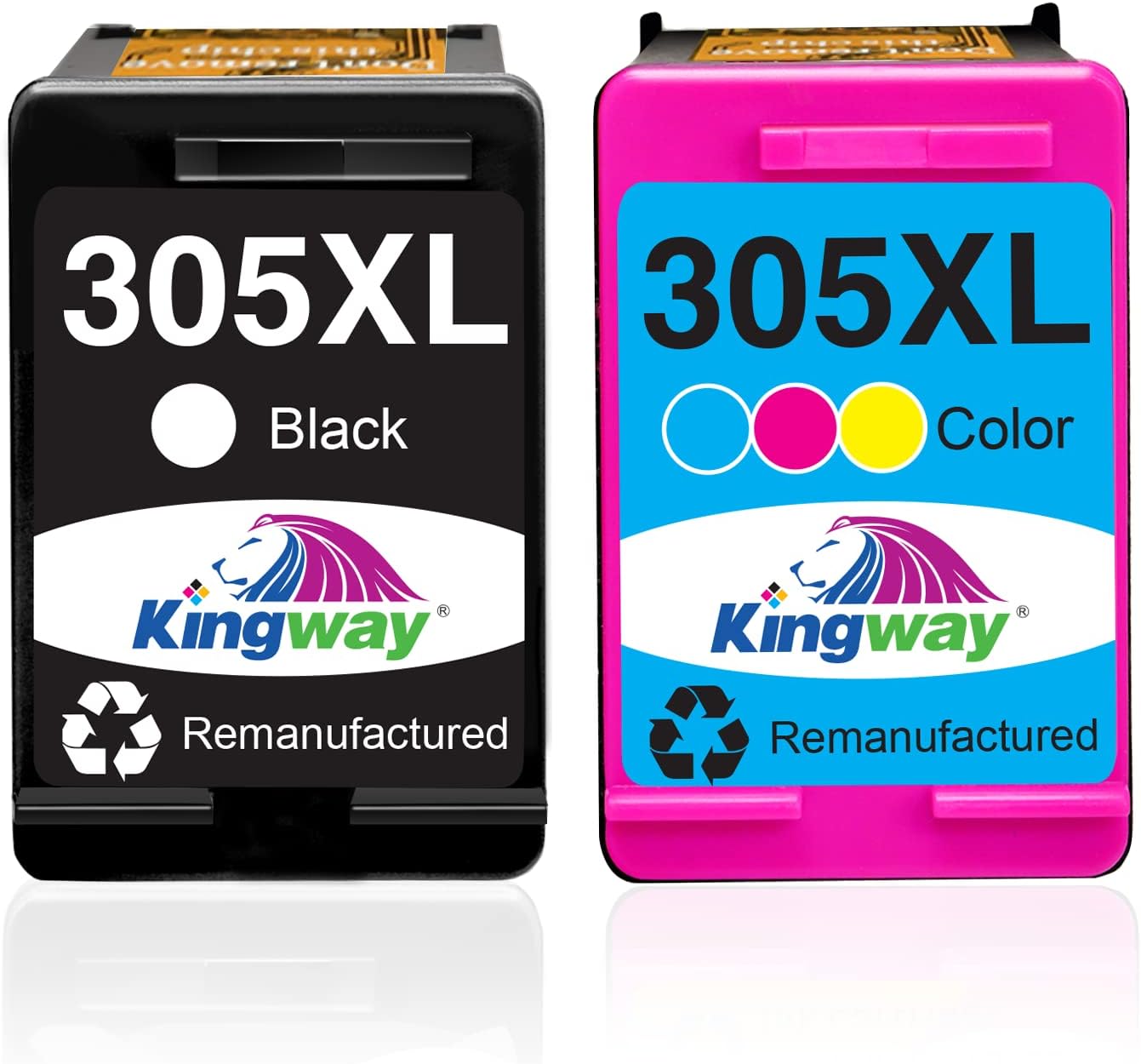 KINGWAY 305XL Ink Cartridges Remanufactured for HP 305XL 305 Ink ...