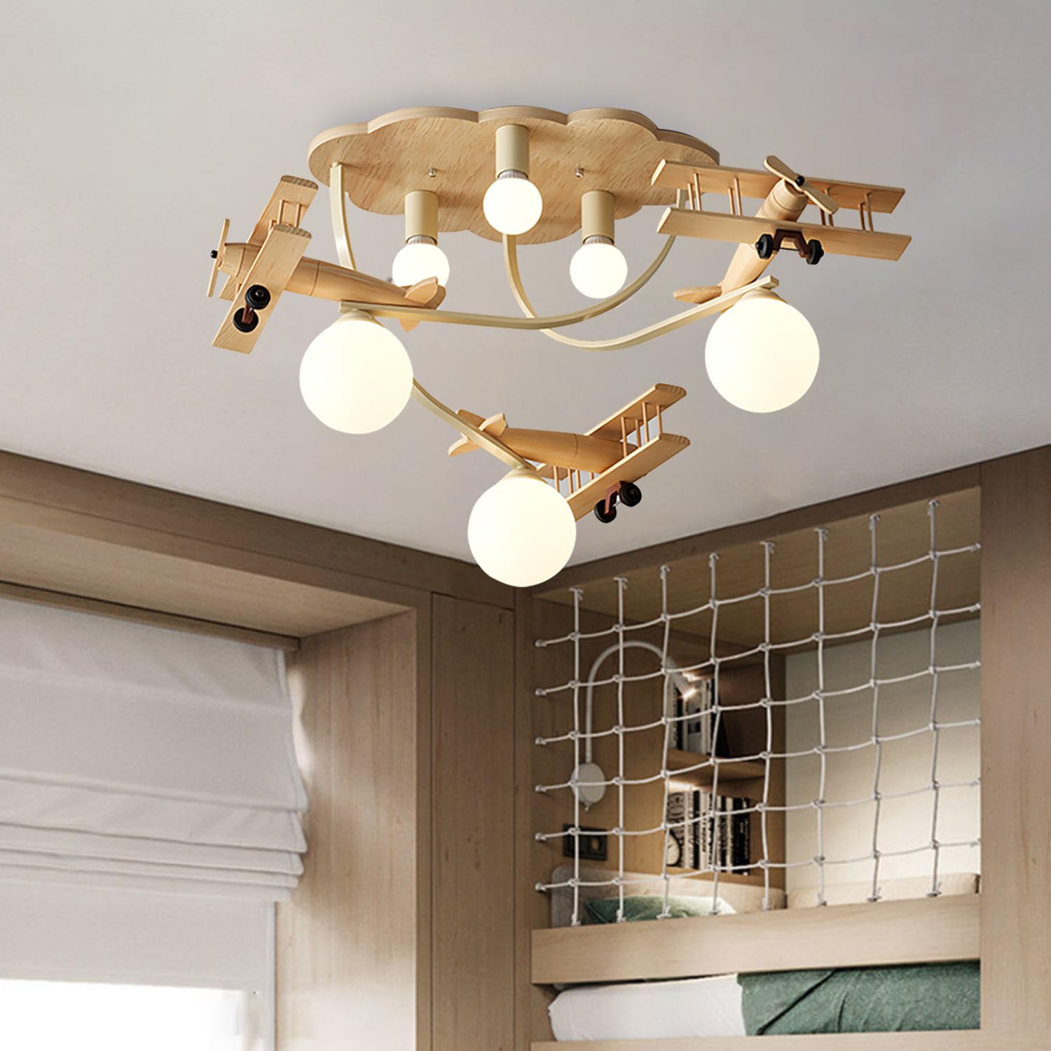 Aeyee Modern Airplane Flush Mount Ceiling Light, Glass Globe Chandelier ...