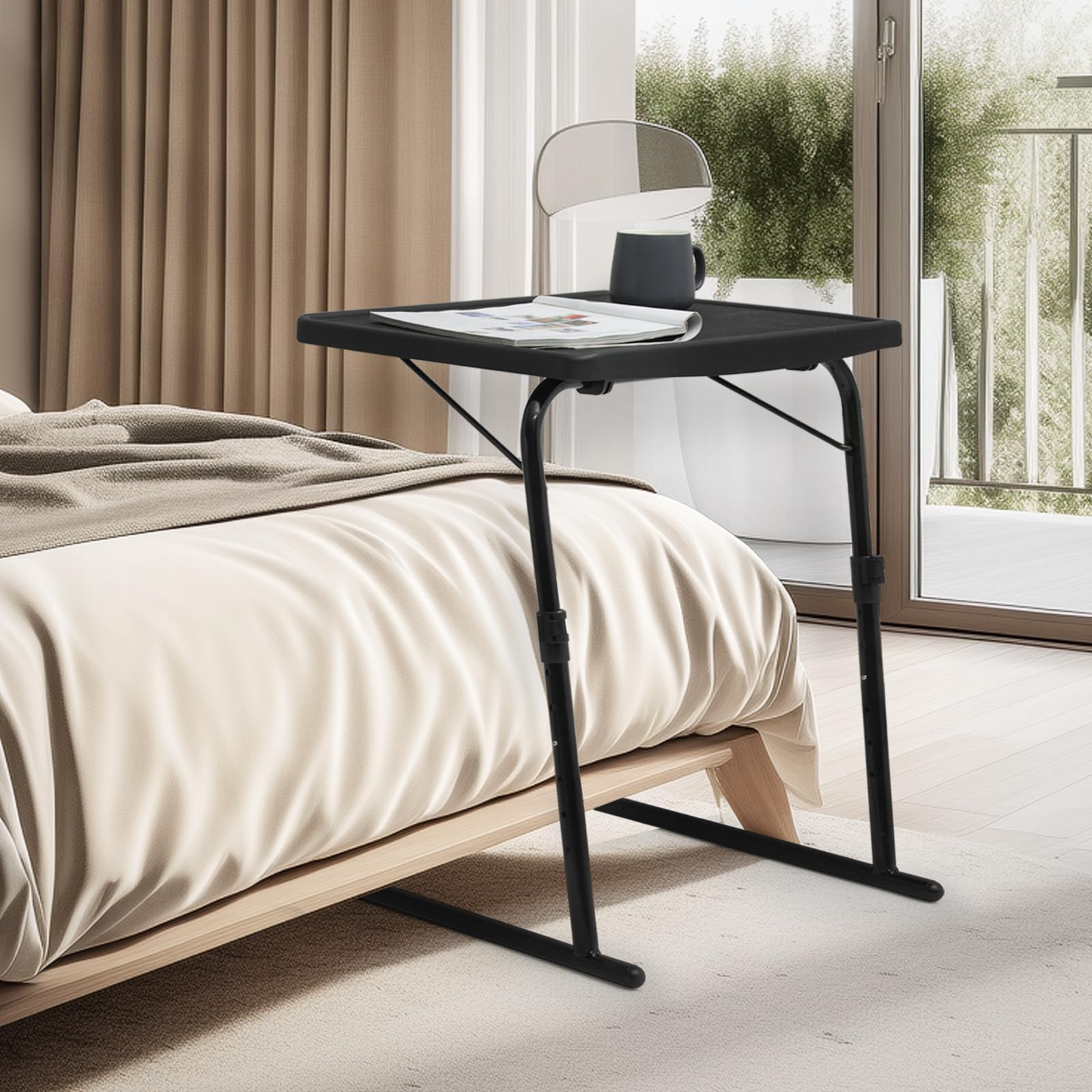 Amazon.com: Indoor Single Folding TV Tray Table - Walnut L 19 x W 15 x ...