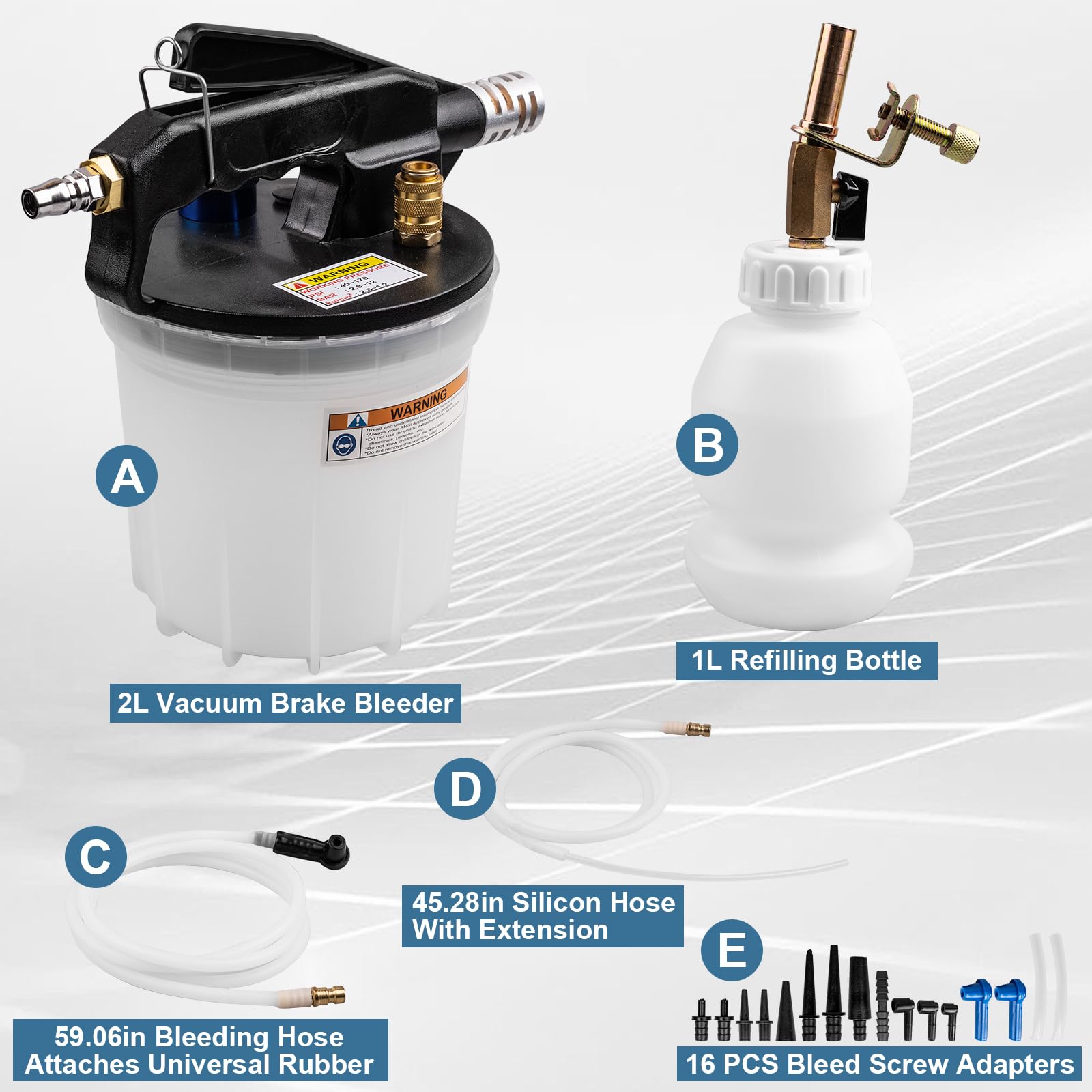 Snapklik.com : YEYETUO 3L Vacuum Brake Bleeder Kit, One Person ...
