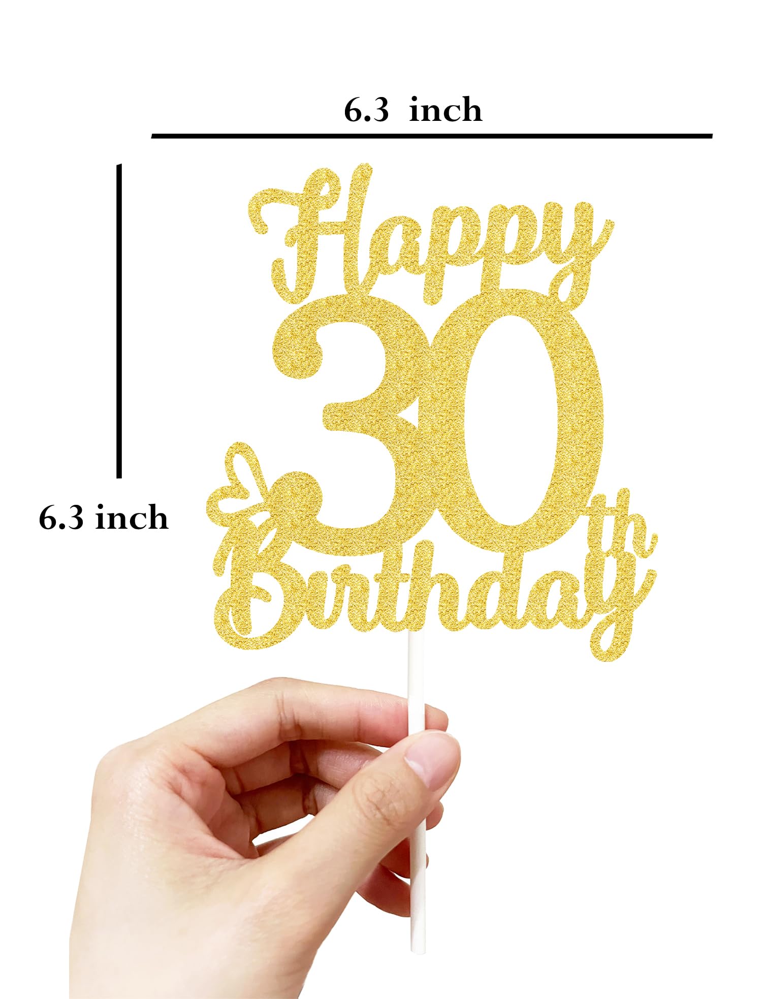 Snapklik.com : 30 Birthday Cake Toppers-Gold Glitter, Thirty Cake Topper, 30 Cake Topper, 30th ...