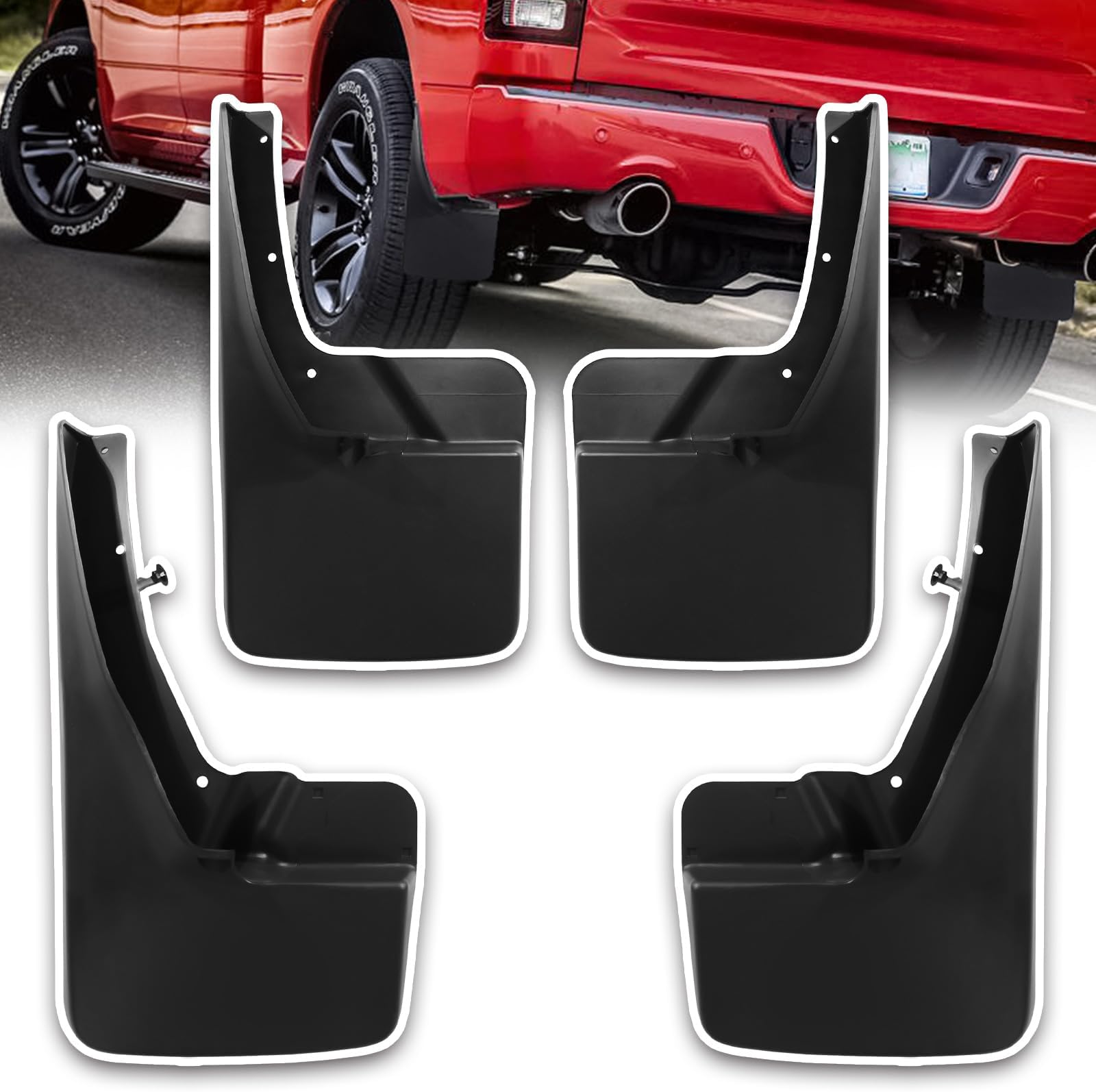 Amazon.com: ECOTRIC Mud Flaps Guards Compatible with 2009-2018 Dodge ...