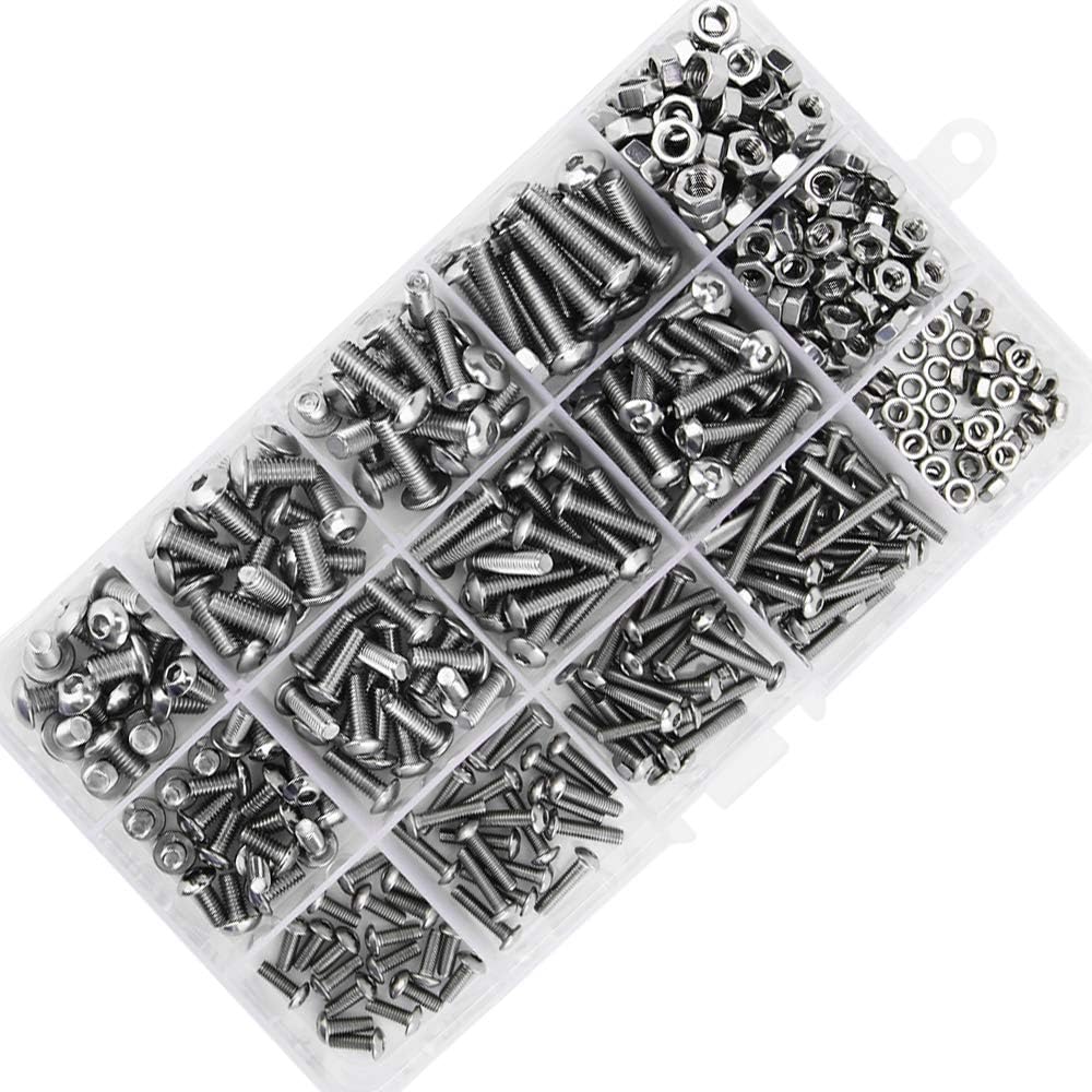 440pcs M3 M4 M5 Bolts and Nuts Set, Yofuly Stainless Steel Hex Socket ...