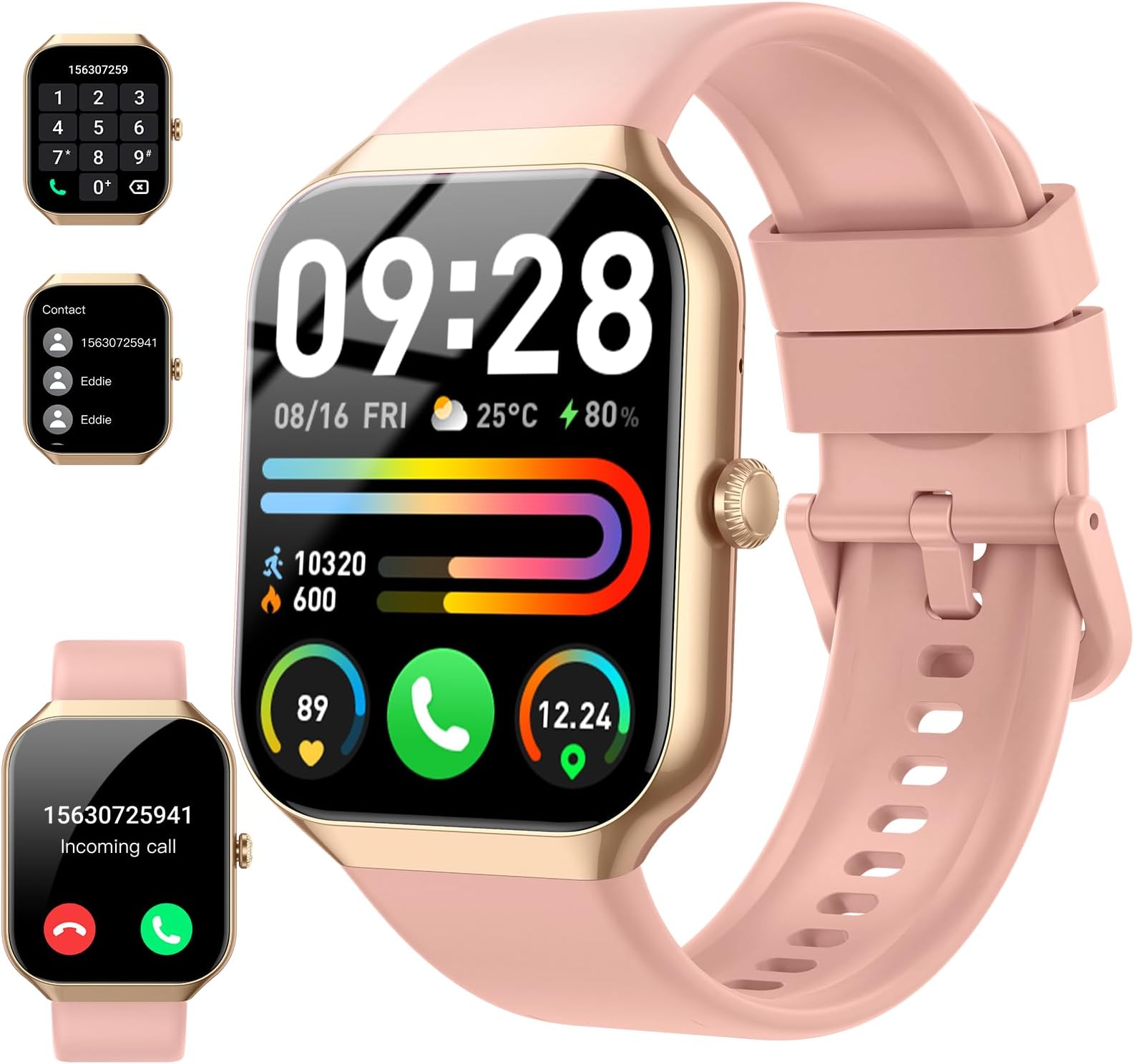 Togala Montre Connectée Homme Femme avec Appels Bluetooth, 1,96 Pouces ...