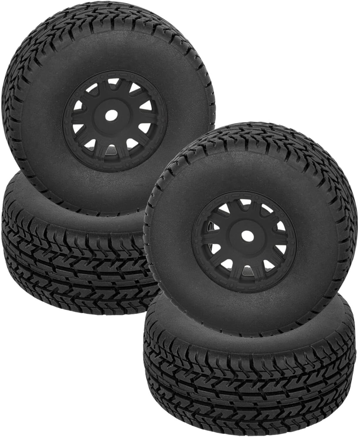 Amazon.com: GLOBACT Pre-Glued 12mm Hex RC Monster Truck Wheels and ...