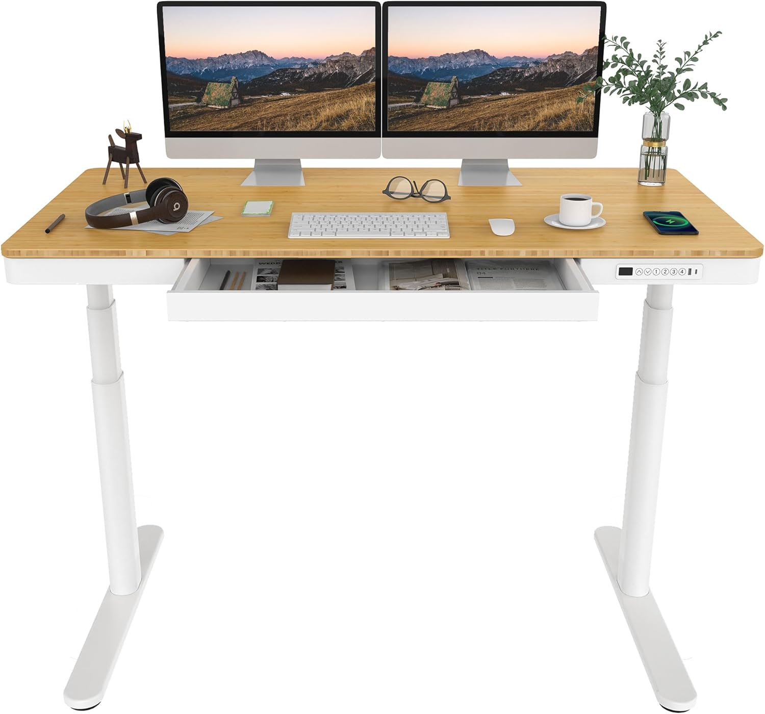 Amazon.com: SANODESK Standing Desk with Drawer,Dual Motor 3 Stage ...