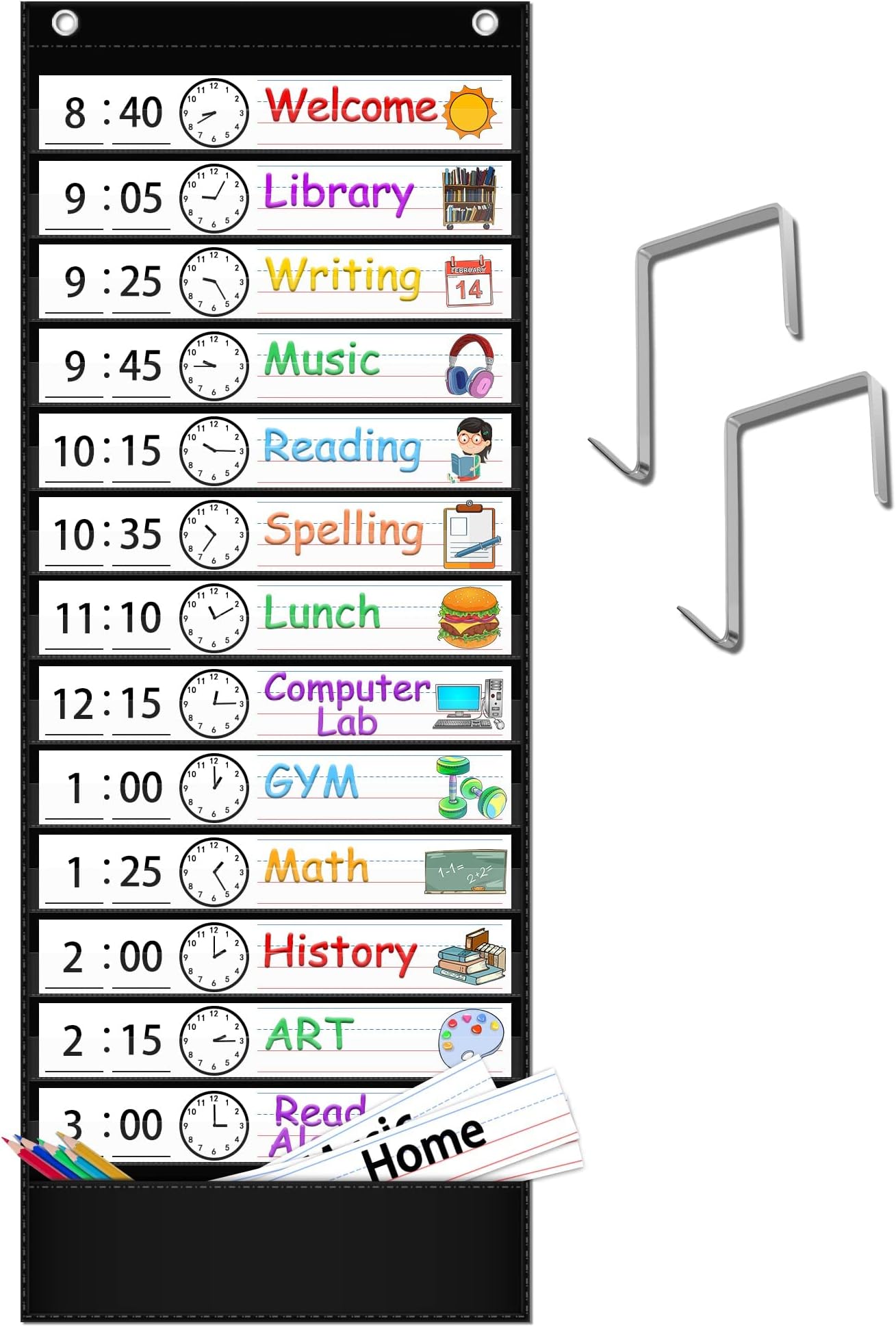 Amazon.com: Youngever Classroom Pocket Chart,13+1 Pocket, Daily ...