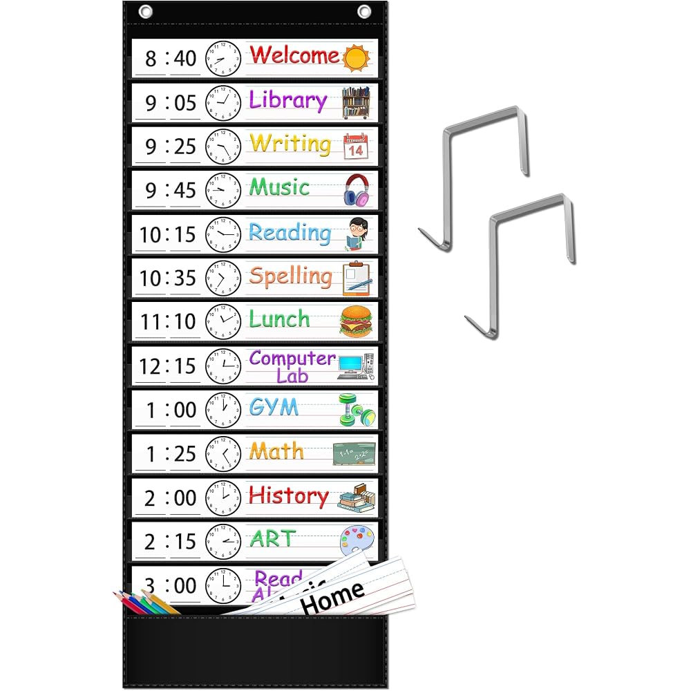 $2/mo - Finance Daily Schedule Pocket Chart, 13+1 Pocket Visual ...