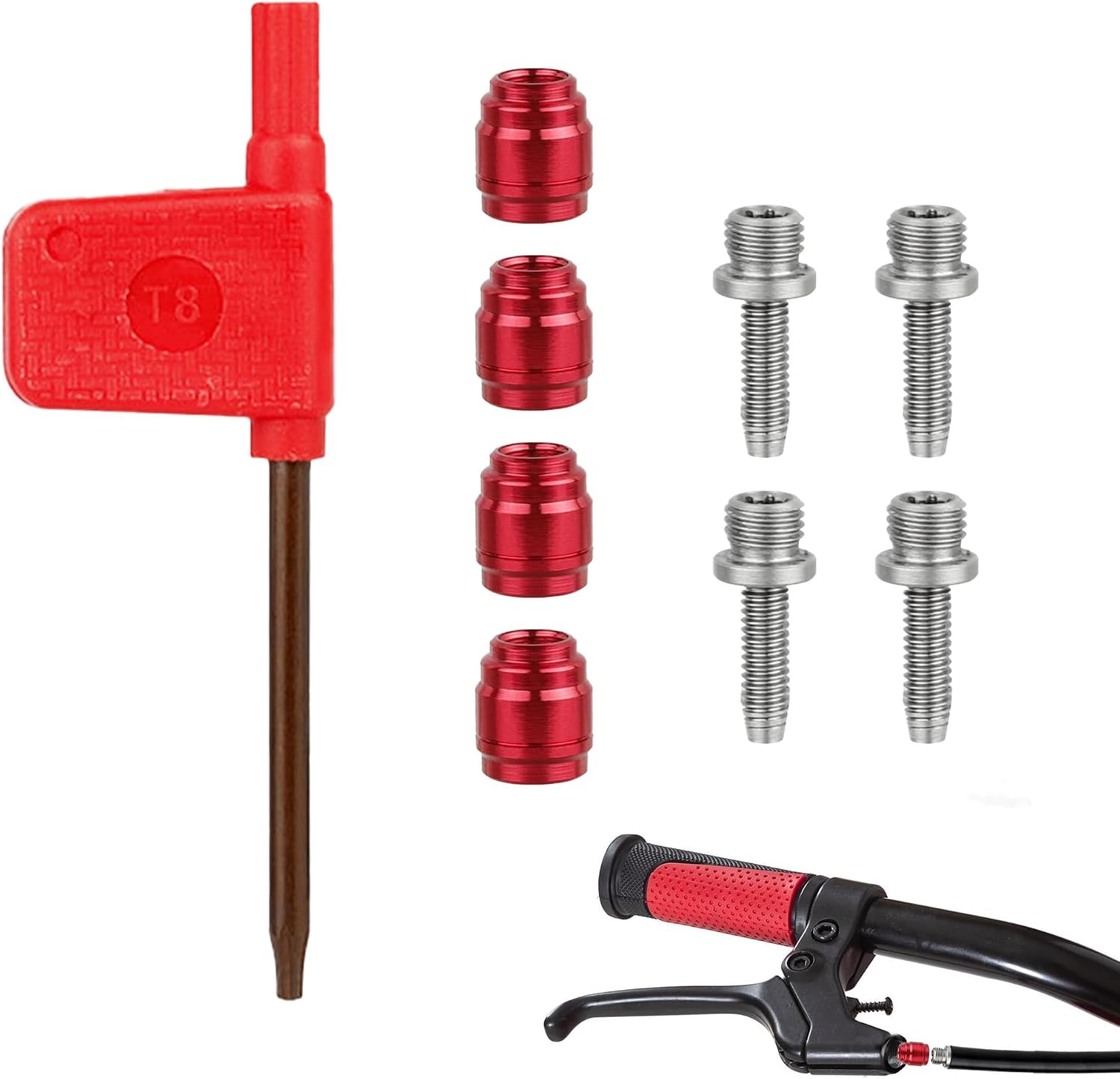 Noenaeni 4Sets Bike Oil Olive Insert, Disc Brake Connecting Insert Kit ...