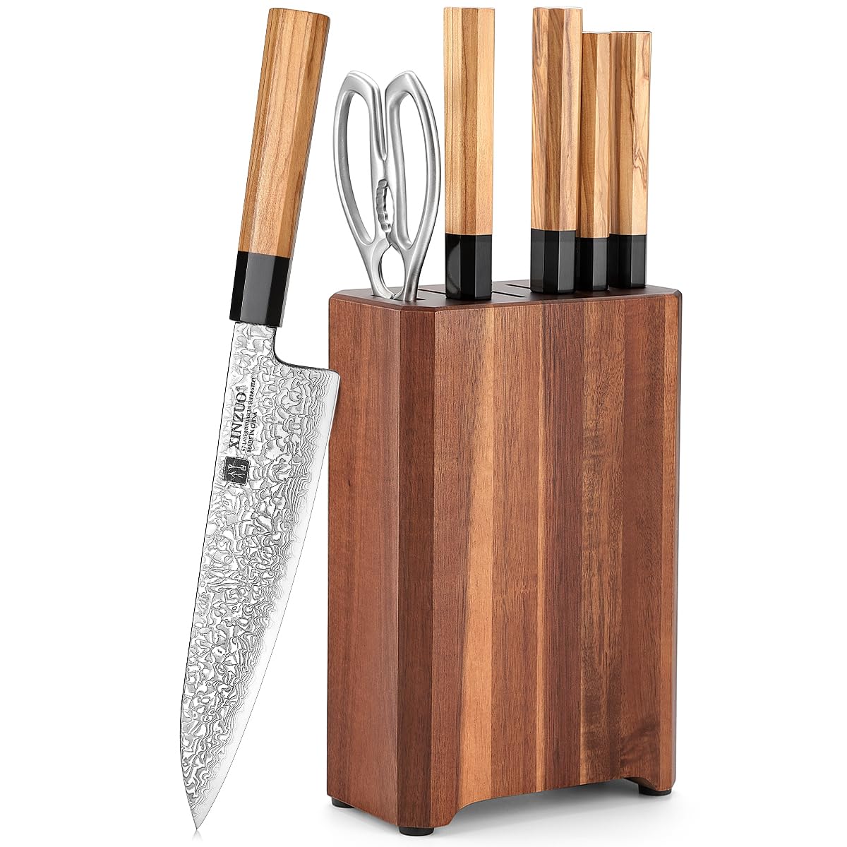 Snapklik.com : XINZUO Knife Block Set,Hand Forged 67 Layers Damascus ...