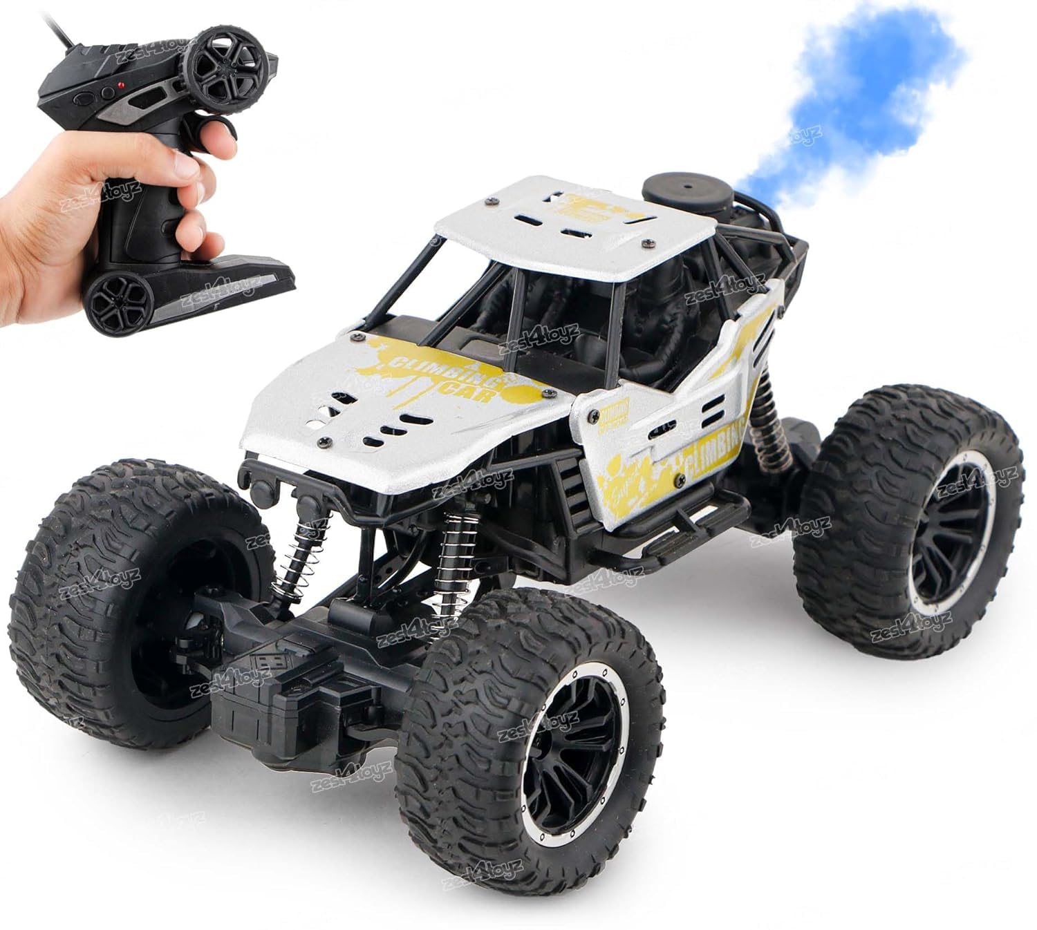 Zest 4 Toyz Remote Control Car for Kids with Mist Smoke Effect 2 WD Monster Truck Rock Crawler ...