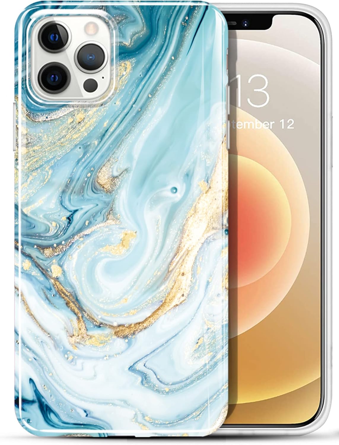 Amazon.com: luolnh Gold Glitter Sparkle Case Compatible with iPhone 12/ ...