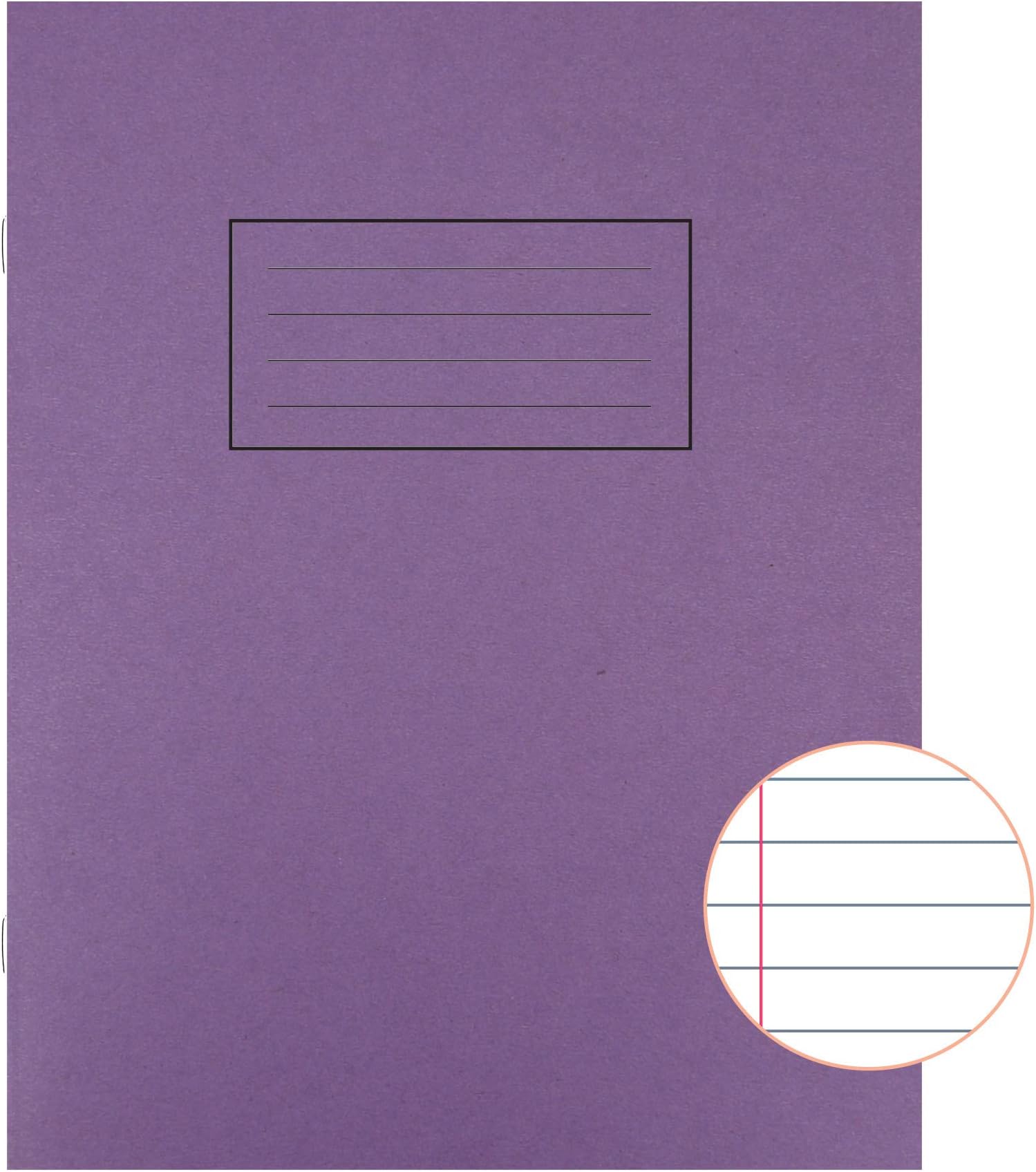 Silvine Exercise Book Ruled with Margin A4 Purple (Pack of 10),9x7 ...