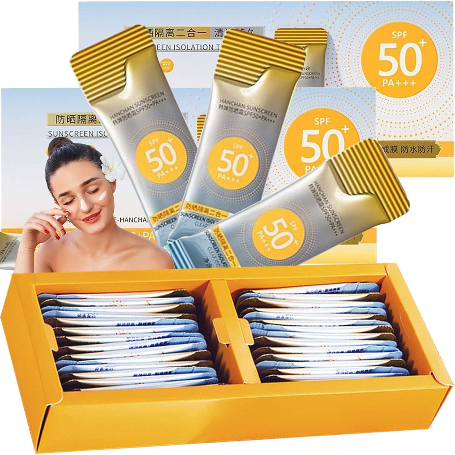 100 Pack Travel Size Sunscreen SPF 50+, Mini Sun Cream Multipack, Anti ...