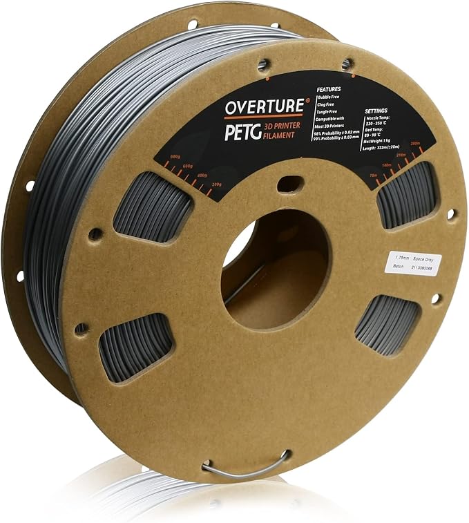 OVERTURE PETG Filament 1.75mm,3D Printer Filament PETG,1kg Spool (2 ...