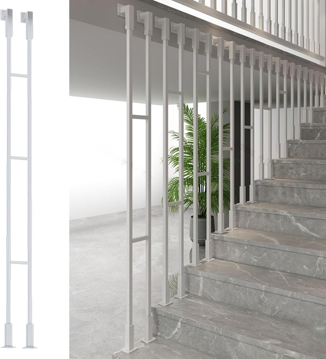 Customizable Metal Balusters for Level and Slope Staircases, Side ...