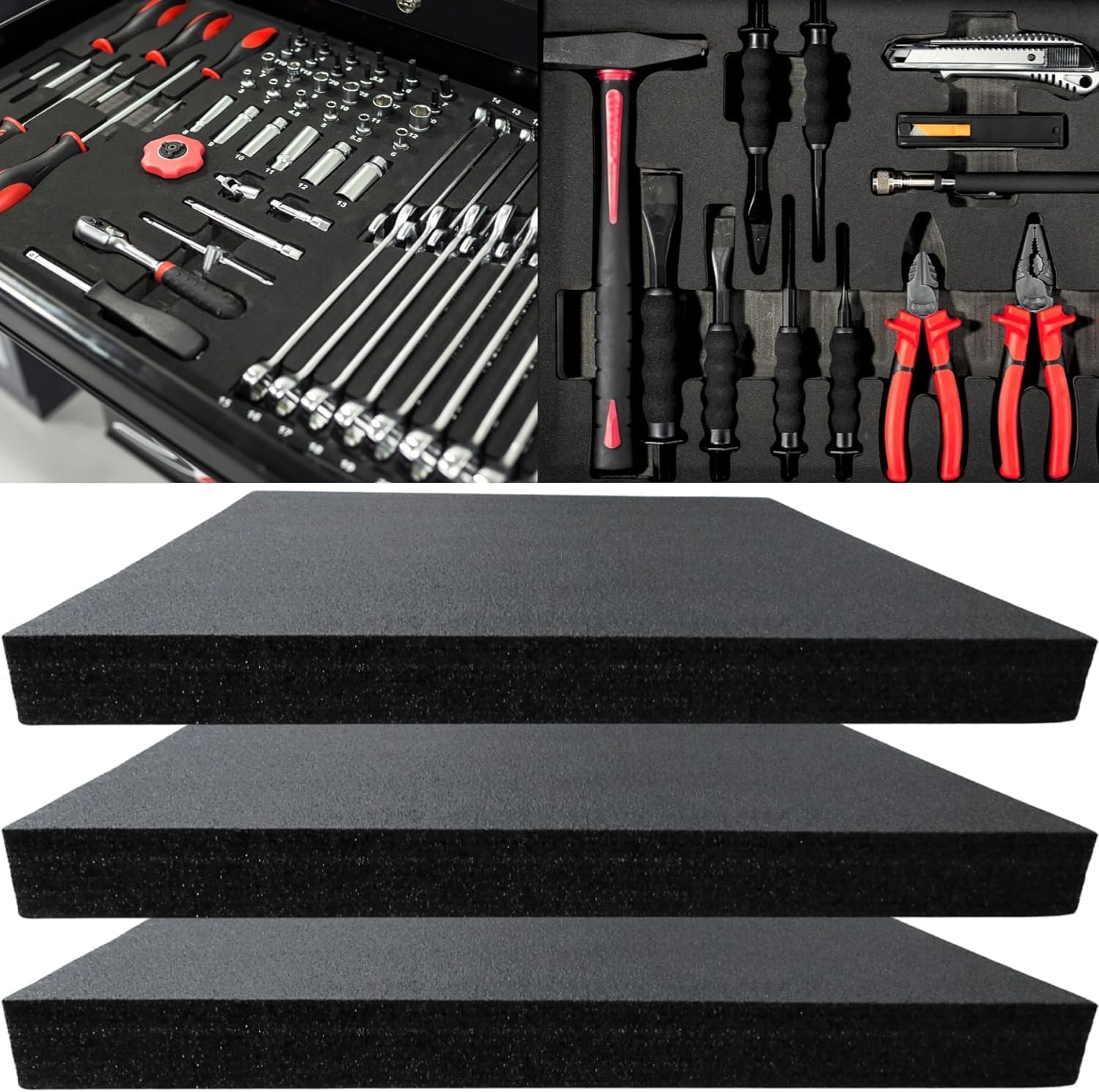 Fabbay Tool Box Foam Sets Includes 3 Foam Organizers 1 Cutter and 3 ...