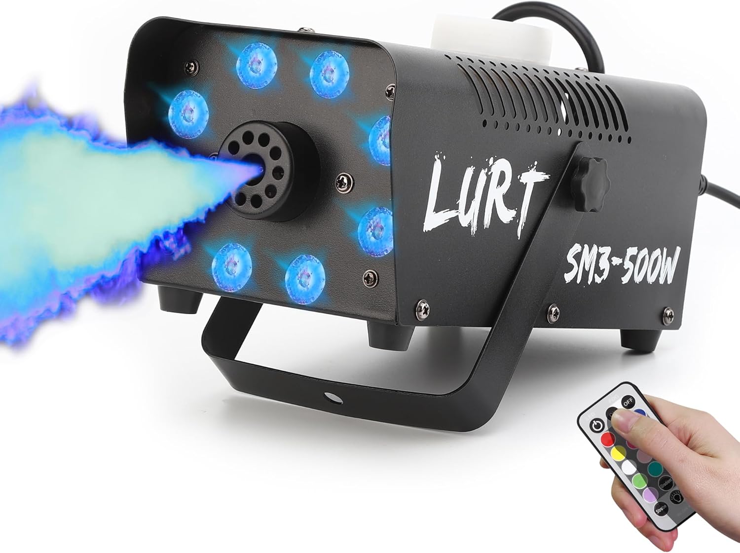 Amazon.com: LURT Fog Machine Mini Smoke Machine 13 Colorful Lights 500W ...