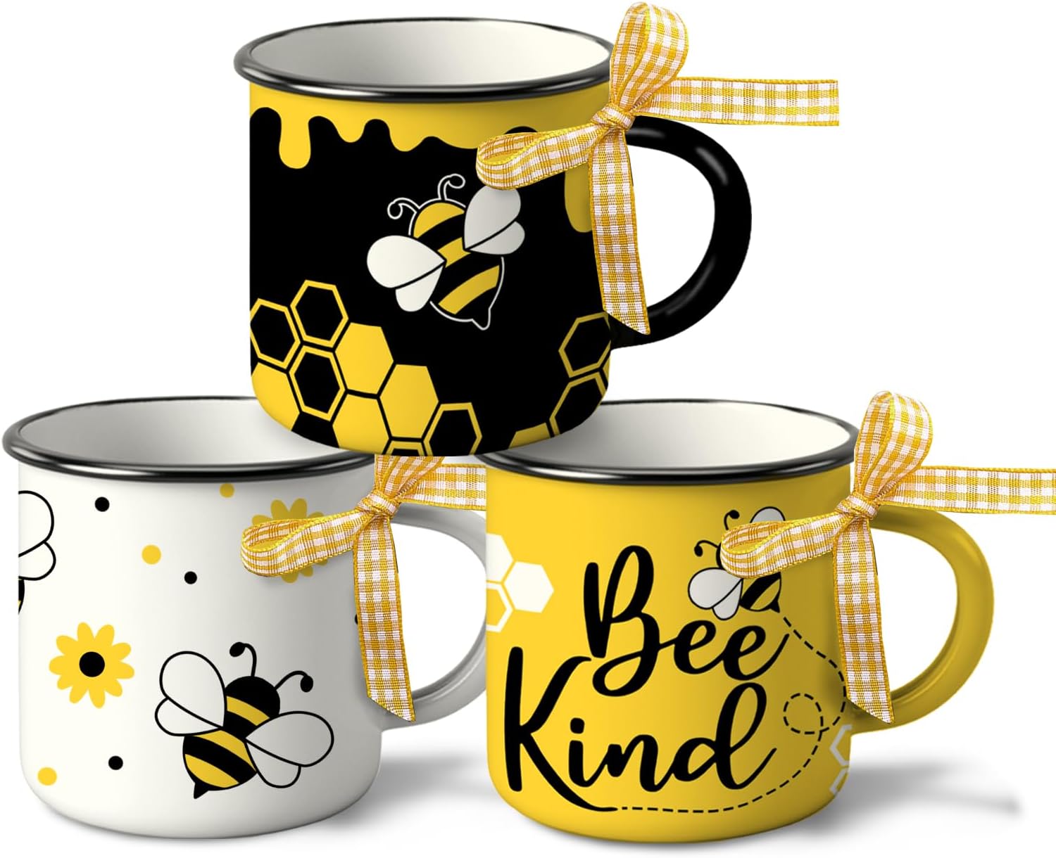 Amazon.com: Bee Sweet Set of 4 Large Ceramic Mugs – 22 oz Coffee, Tea ...