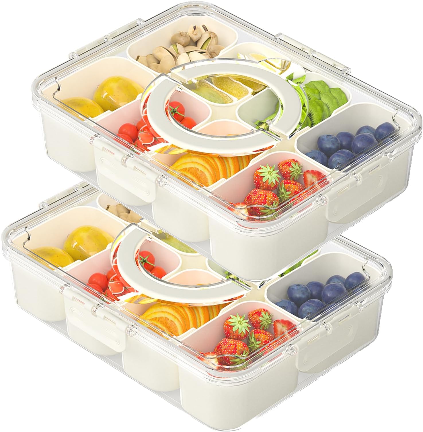 Amazon.com: Vantency Portable Snackle Box Container 2 Pack, Divided ...