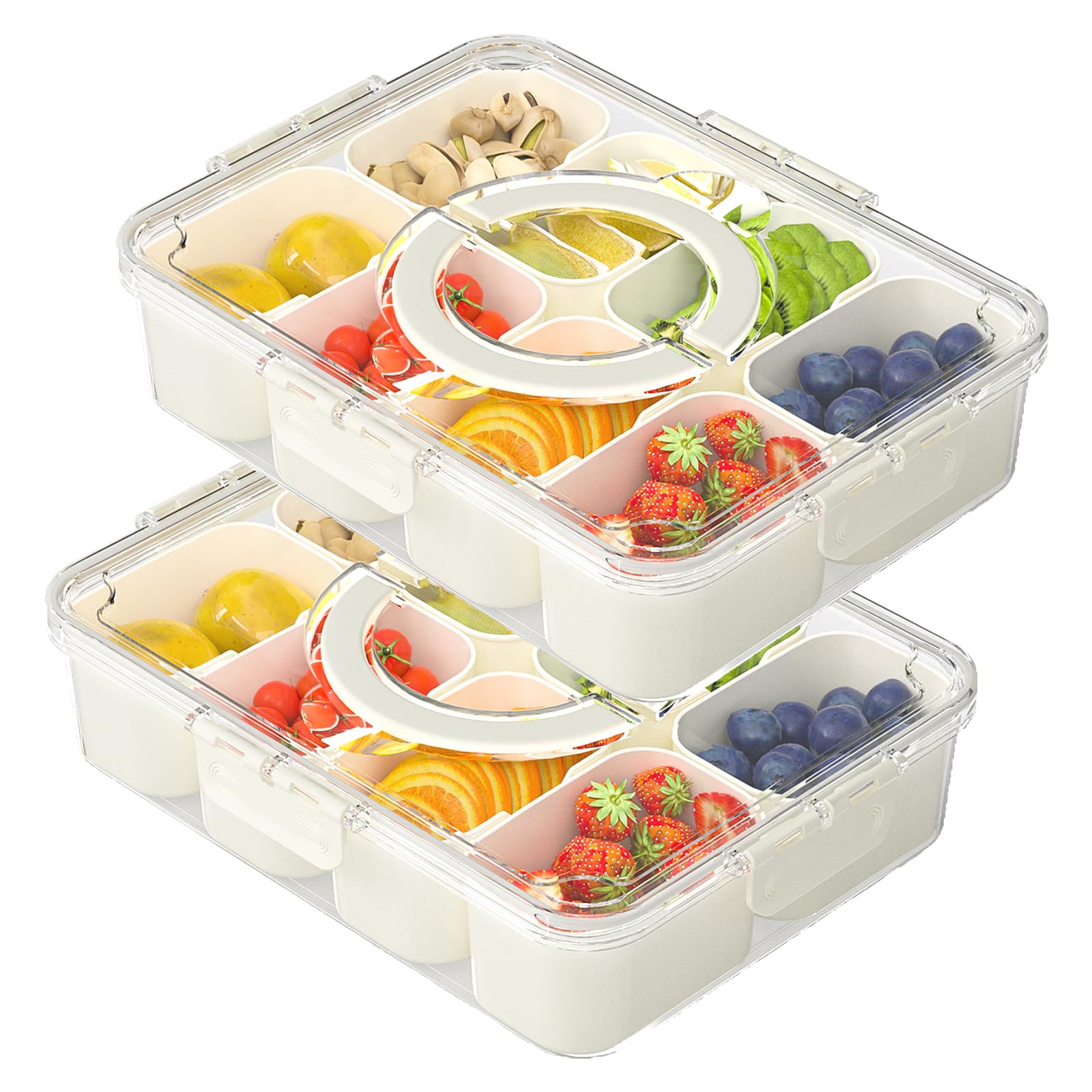 Amazon.com: Vantency Portable Snackle Box Container 2 Pack, Divided ...