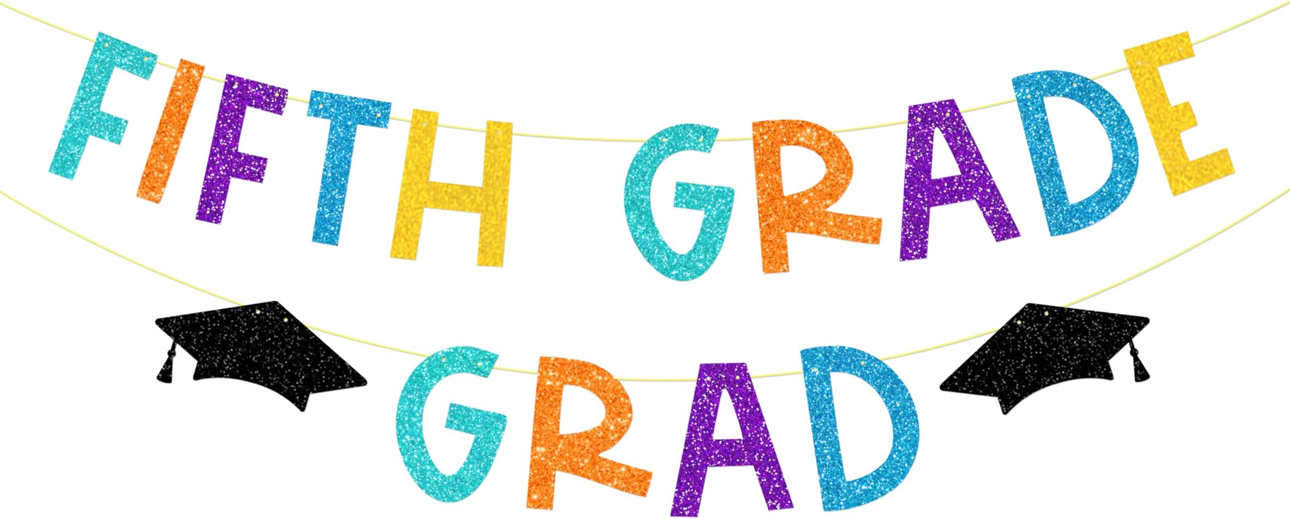 Amazon.com: 5th Grade Grad Banner, Fifth Grade Banner, Boys Girls Kids ...