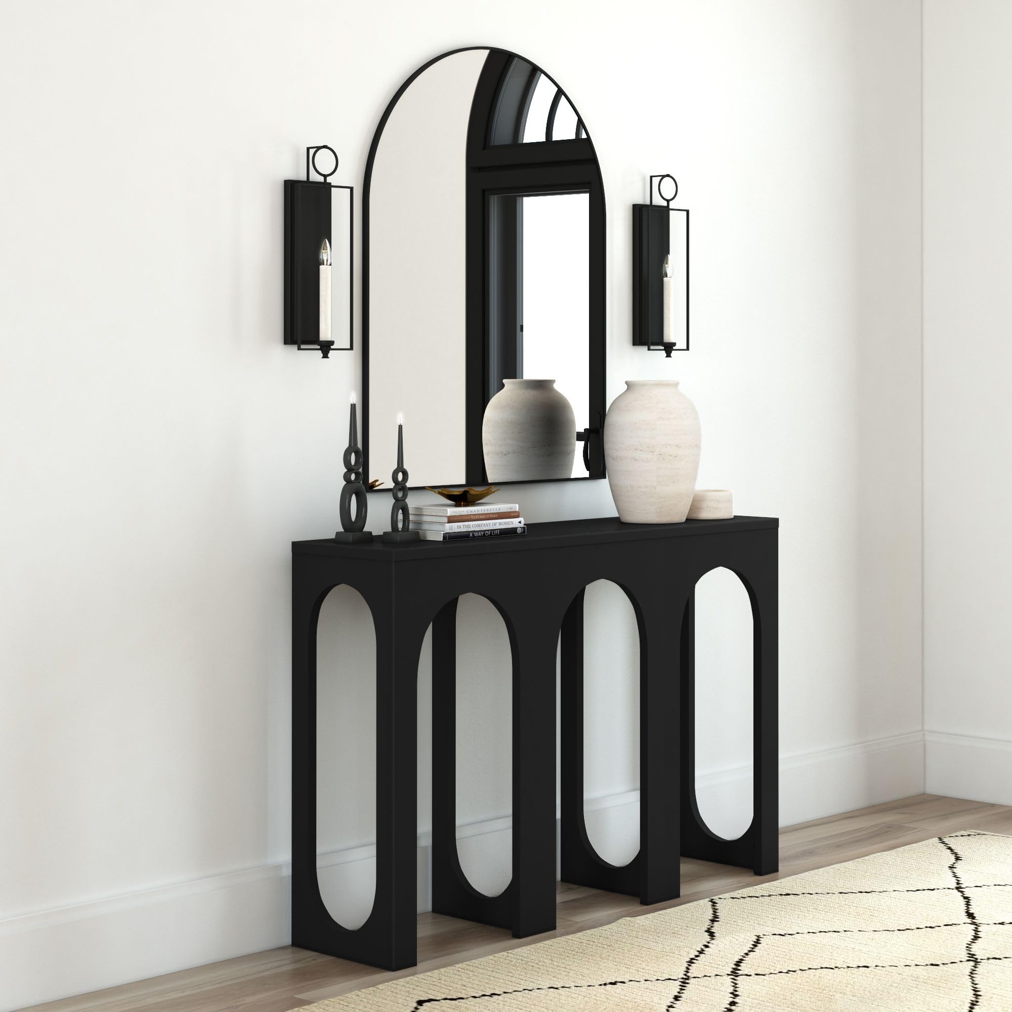 Amazon.com: Plank+Beam Aria Console Table, 47.5 Inch, Solid Wood Arched Table for Hallway ...