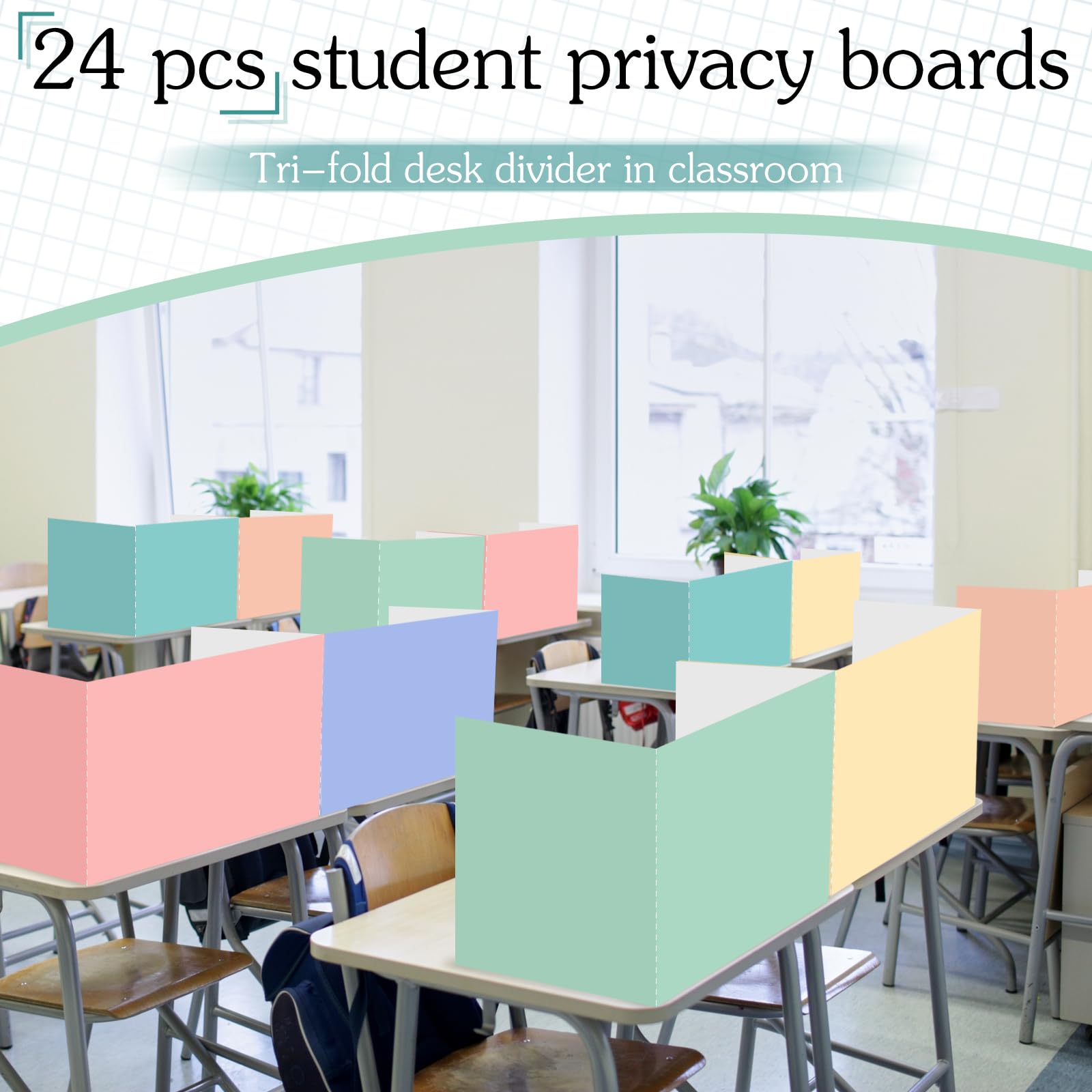 Snapklik.com : SATINIOR 24 Pcs Desk Dividers For Students, 12 Colors ...