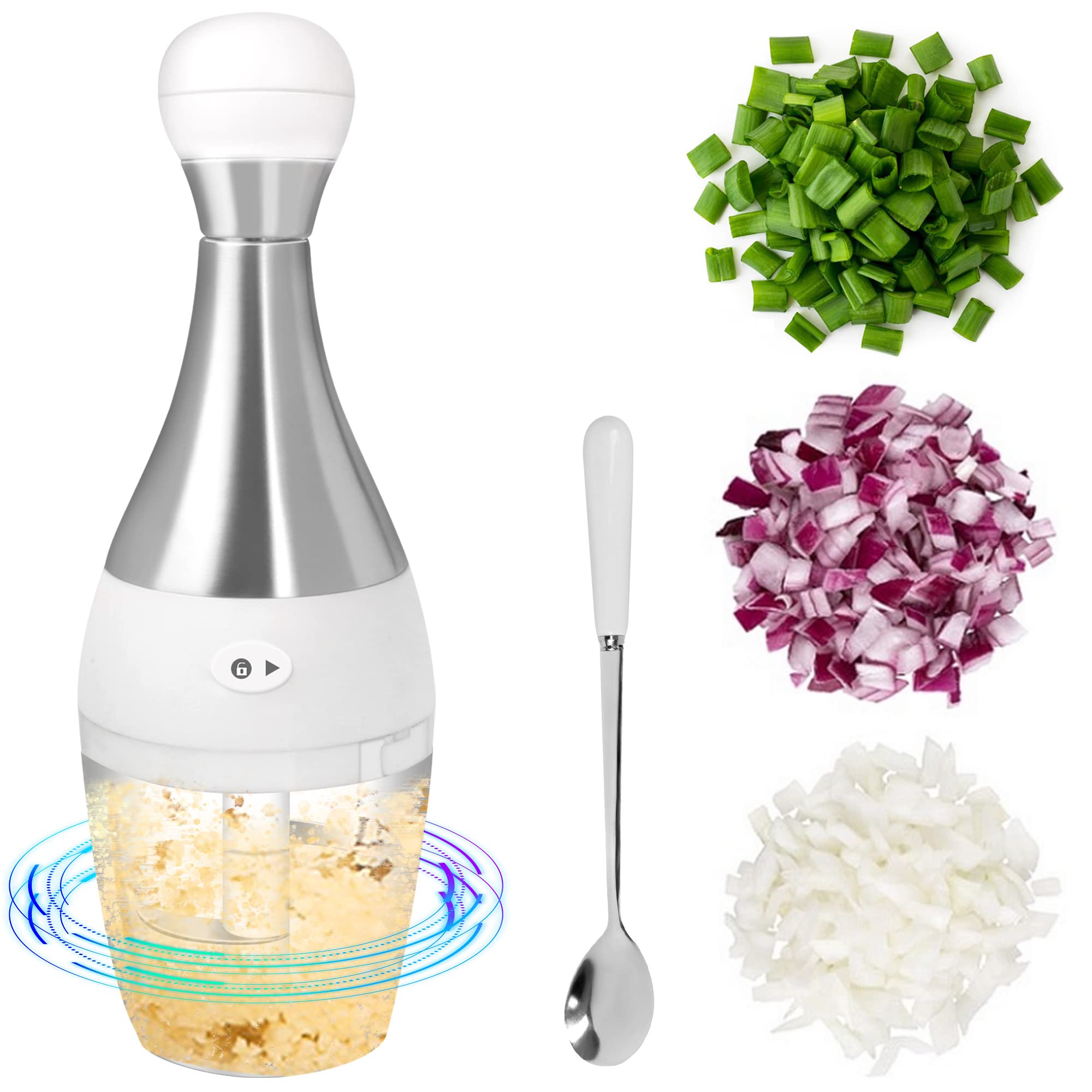 Stainless Steel Vegetable Food Chopper Manual Hand Onion Veggie Garlic ...