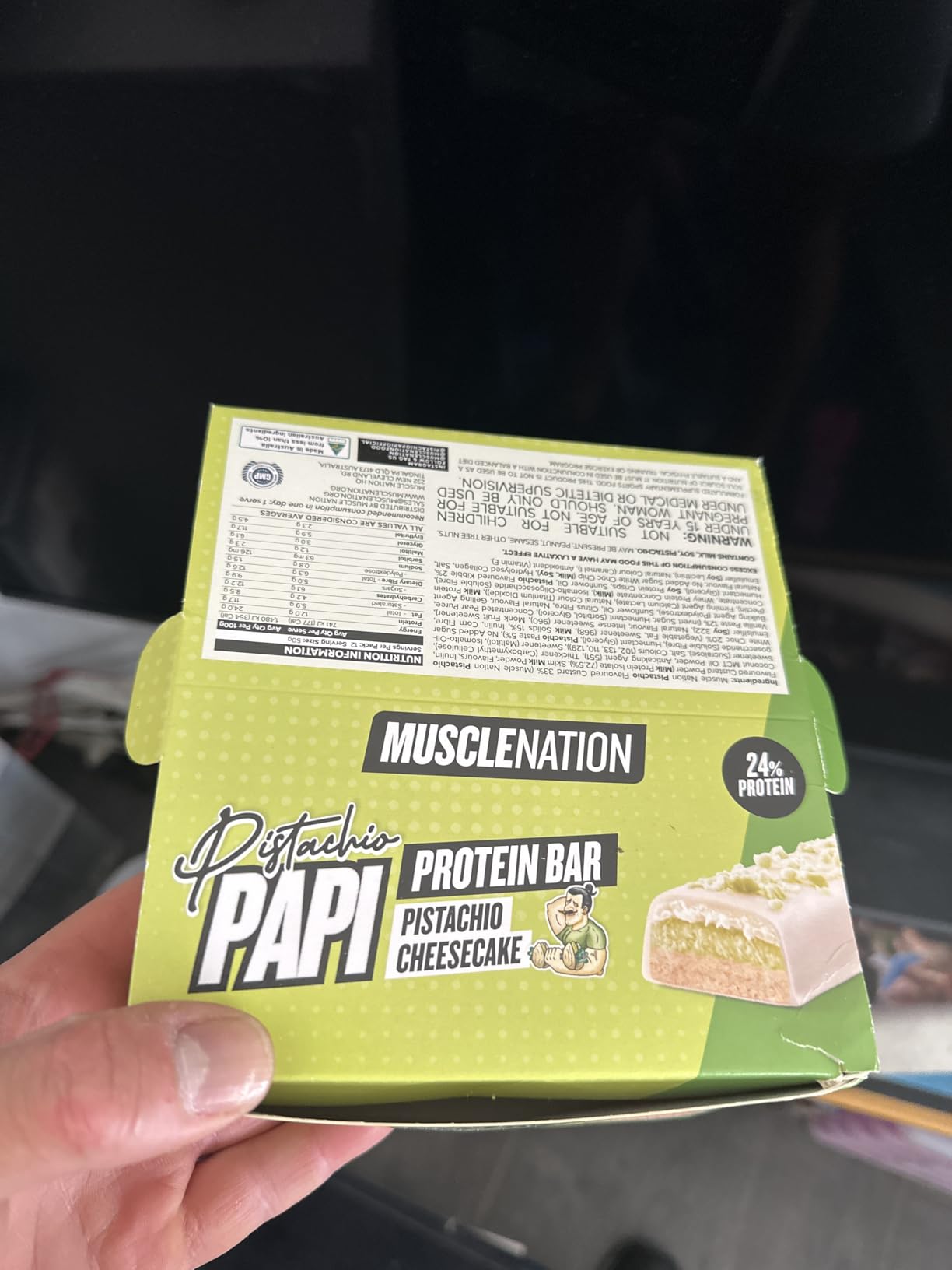 Muscle Nation Cheesecake Pistachio Papi Protein Bar Full of Flavour ...